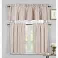 Xandra Stripe Kitchen Curtain Set 3pc Polycotton with Valance and Tiers ...