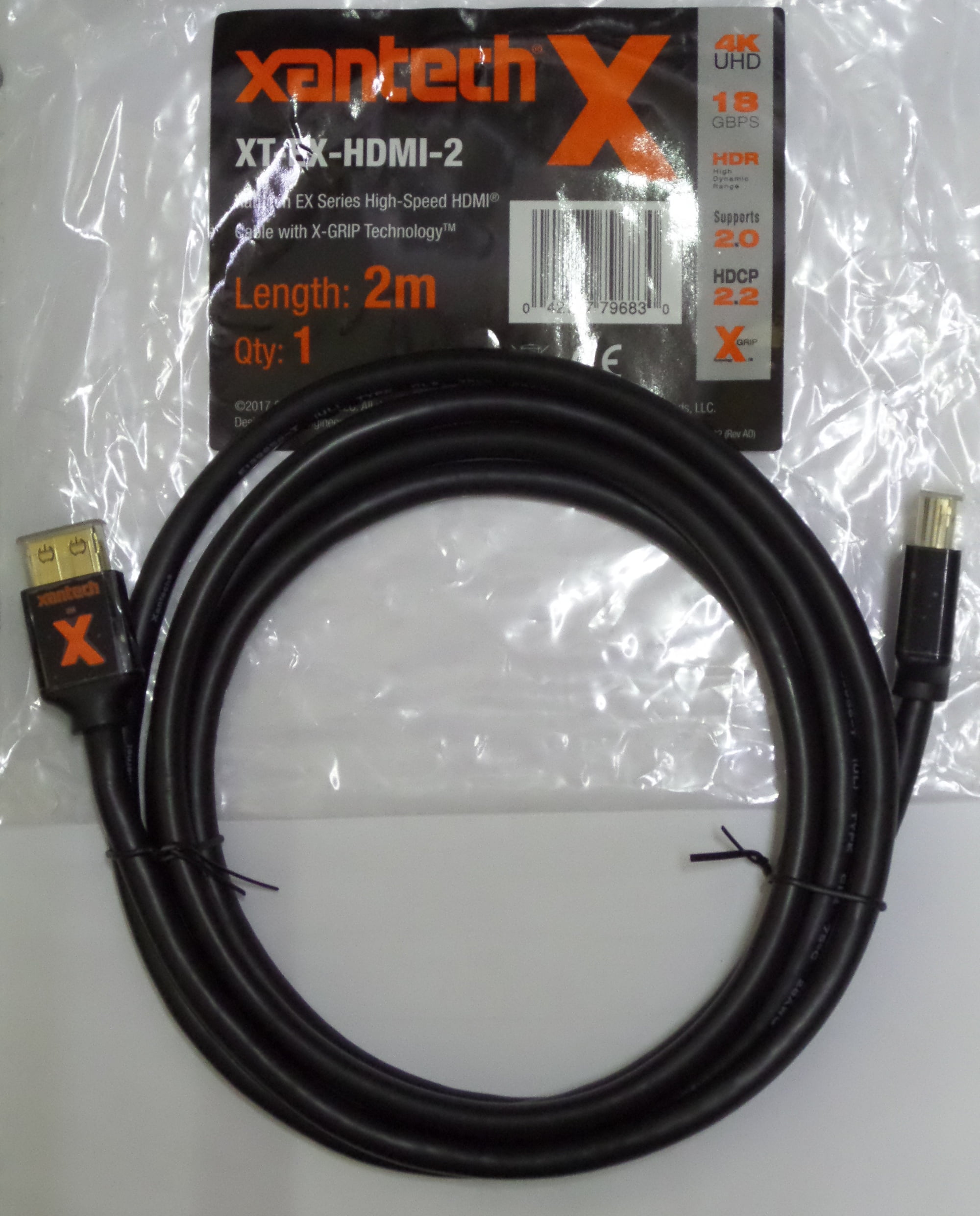 Xantech XT-EX-HDMI-3 EX Series High-Speed 4K UHD 18GBPS HDMI Cable with ...