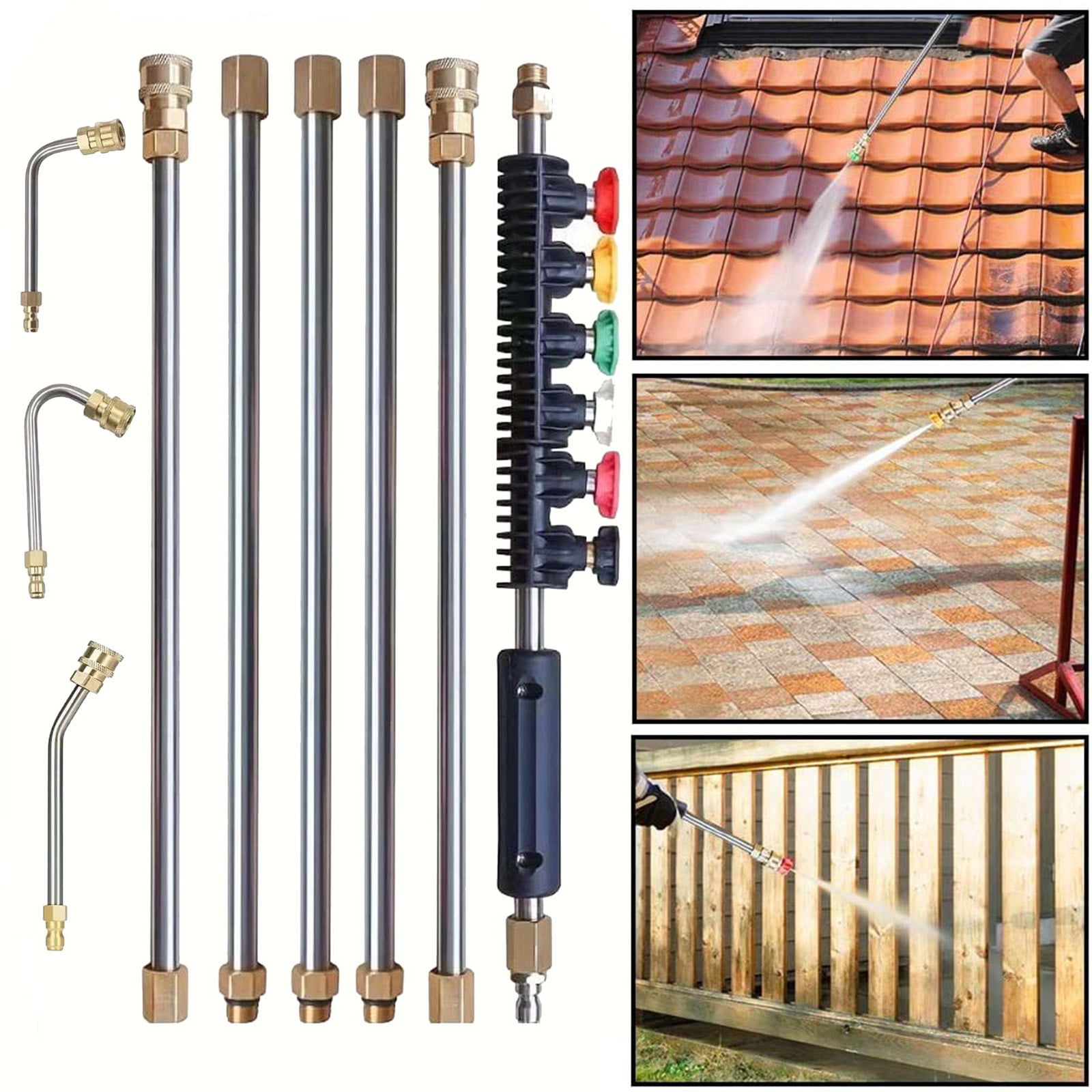 Xaoshaoyi 4000 PSI Retractable High Pressure Wand Set Of 9 For Gutters ...