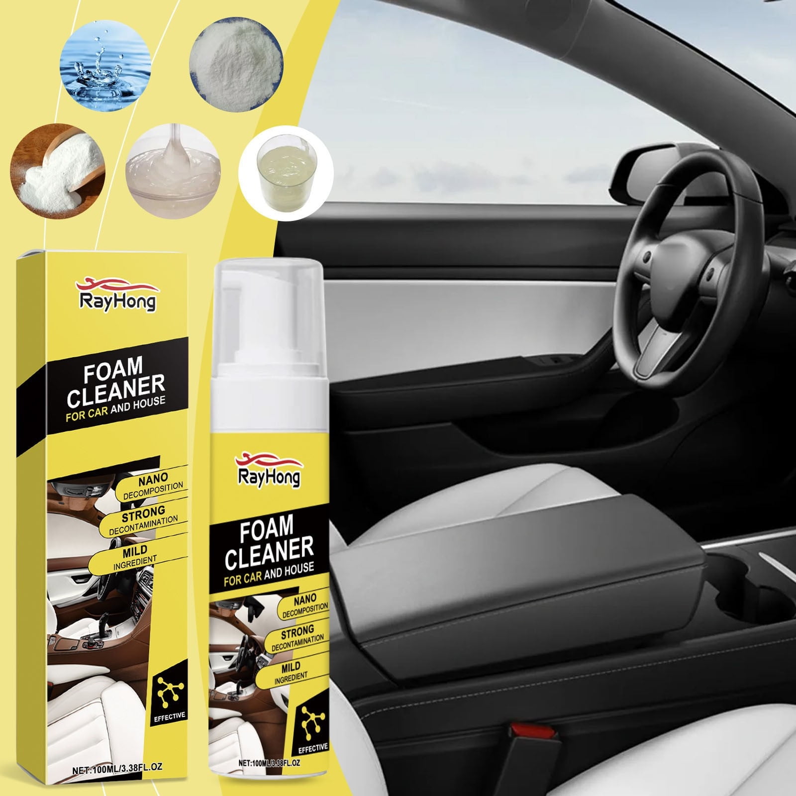 Xaoshaoyi Car Detailing Kit Interior Cleaner Splash Foam Spray Total ...