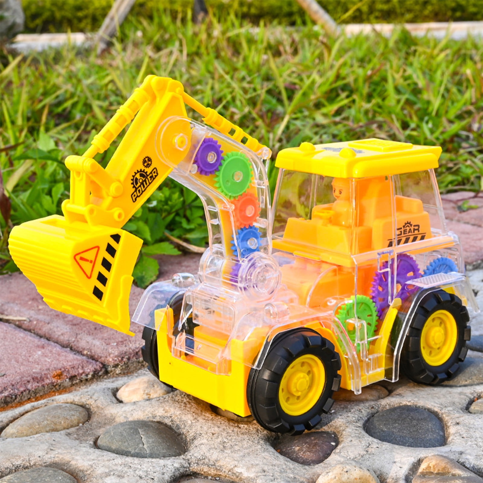 Xaoshaoyi Children Transparent Gear Excavator Toy, Mechanical Gear ...