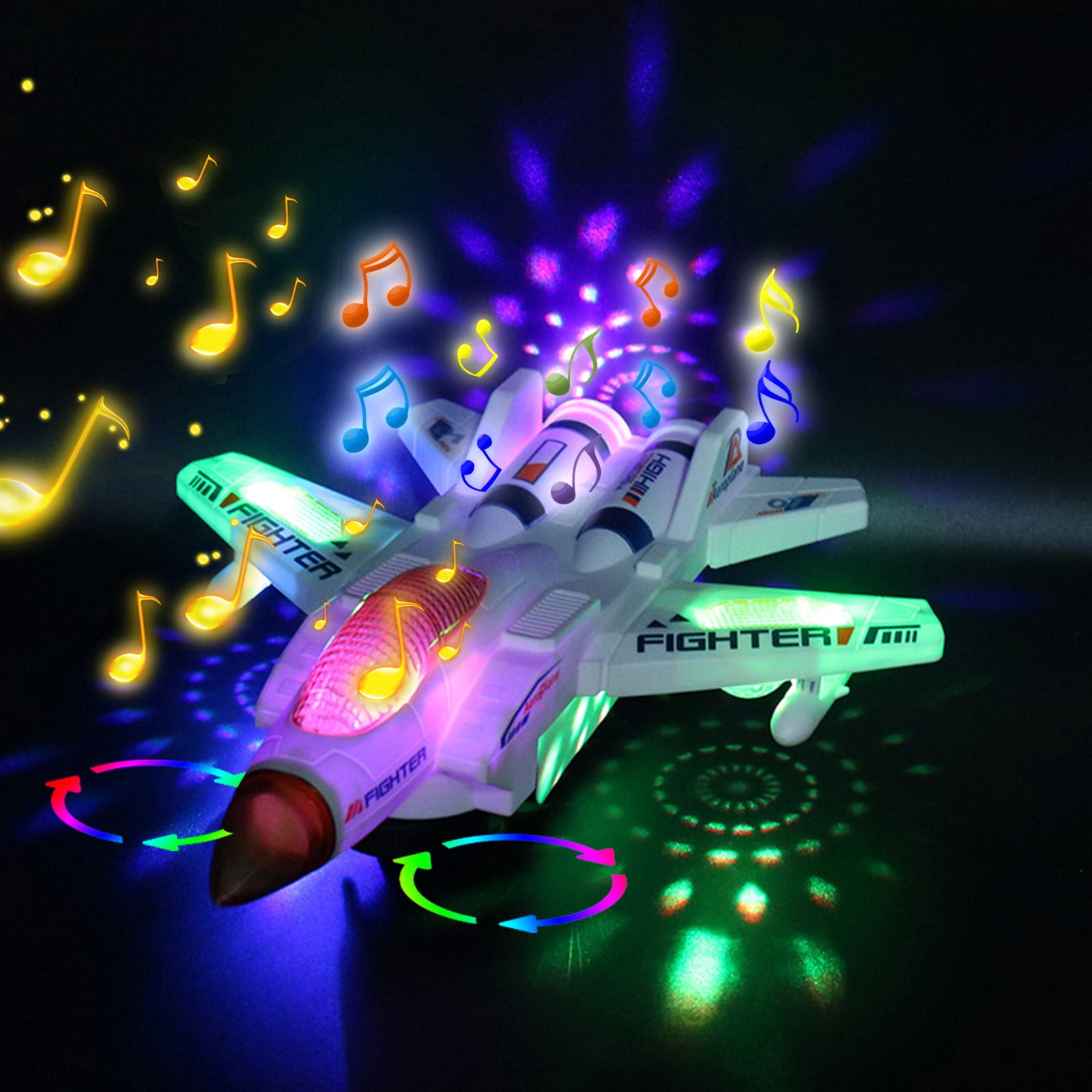 Xaoshaoyi Fighter Jet Toy Plane Vehicle with Flashing Lights and Sound ...