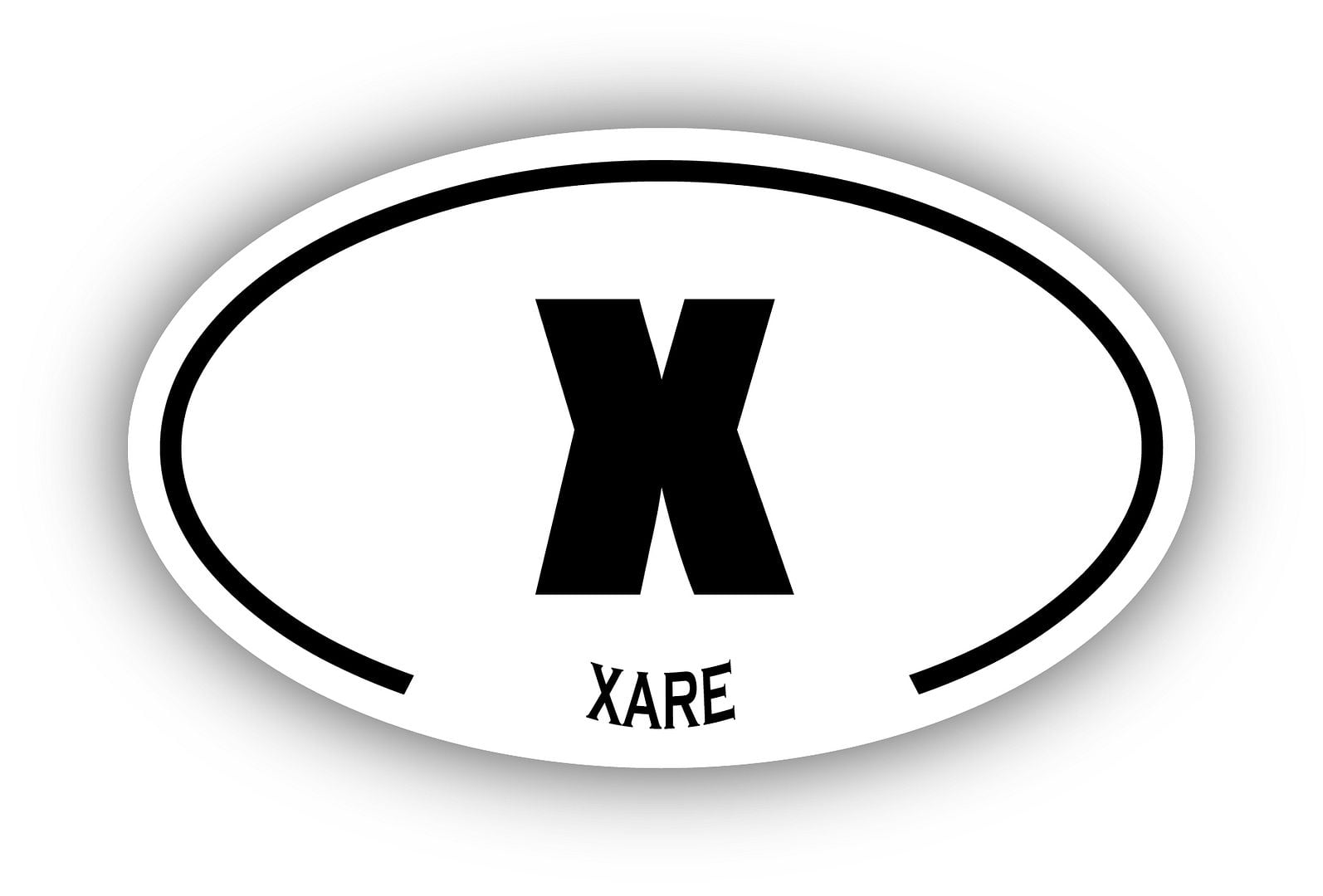 Xare X Oval Bumper Sticker 3M Vinyl Decal 3 in x 5 in - Walmart.com
