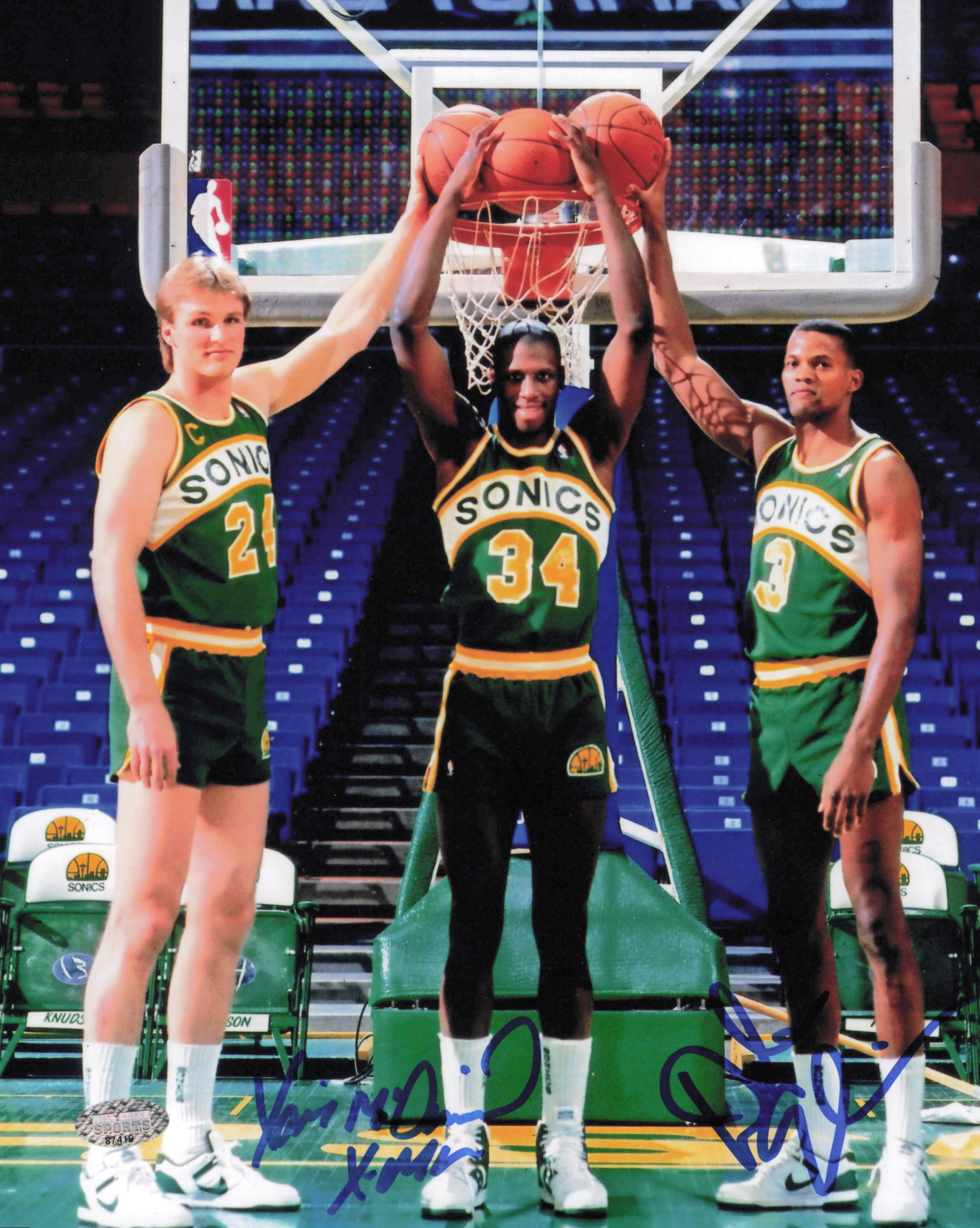 Xavier McDaniel & Dale Ellis Autographed 8x10 Photo Seattle Supersonics MCS Holo #87419 ...