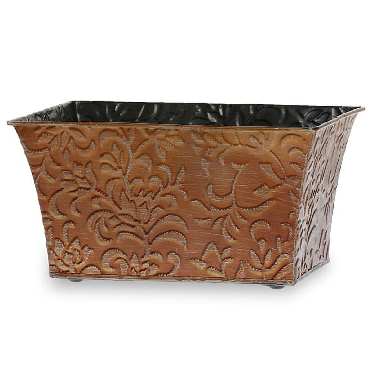 Xavier Medium Floral Metal Container - Antique Bronze 9in - Walmart.com