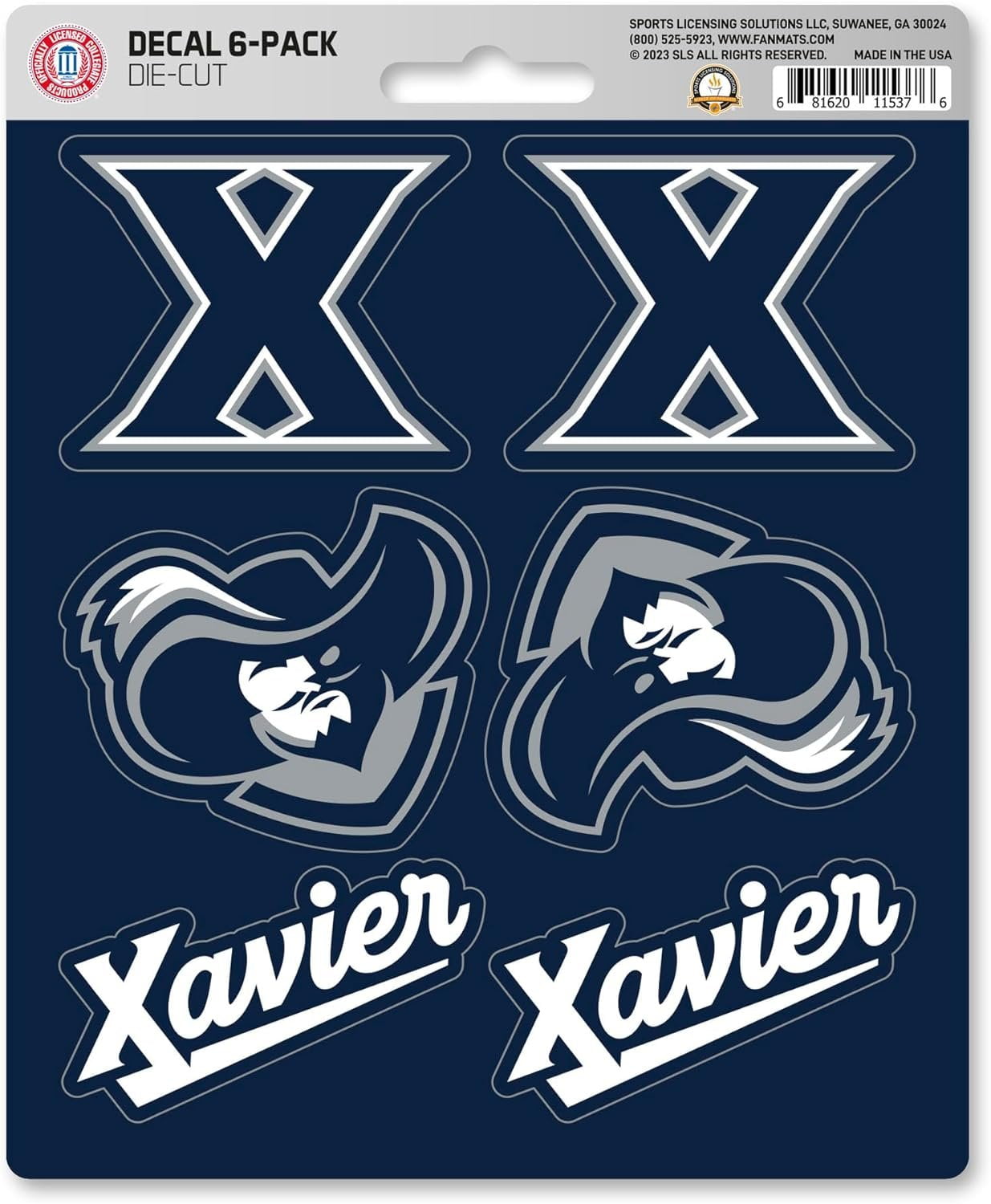 Xavier University Musketeers 6-Piece Decal Sticker Set, 5x6 Inch Sheet ...