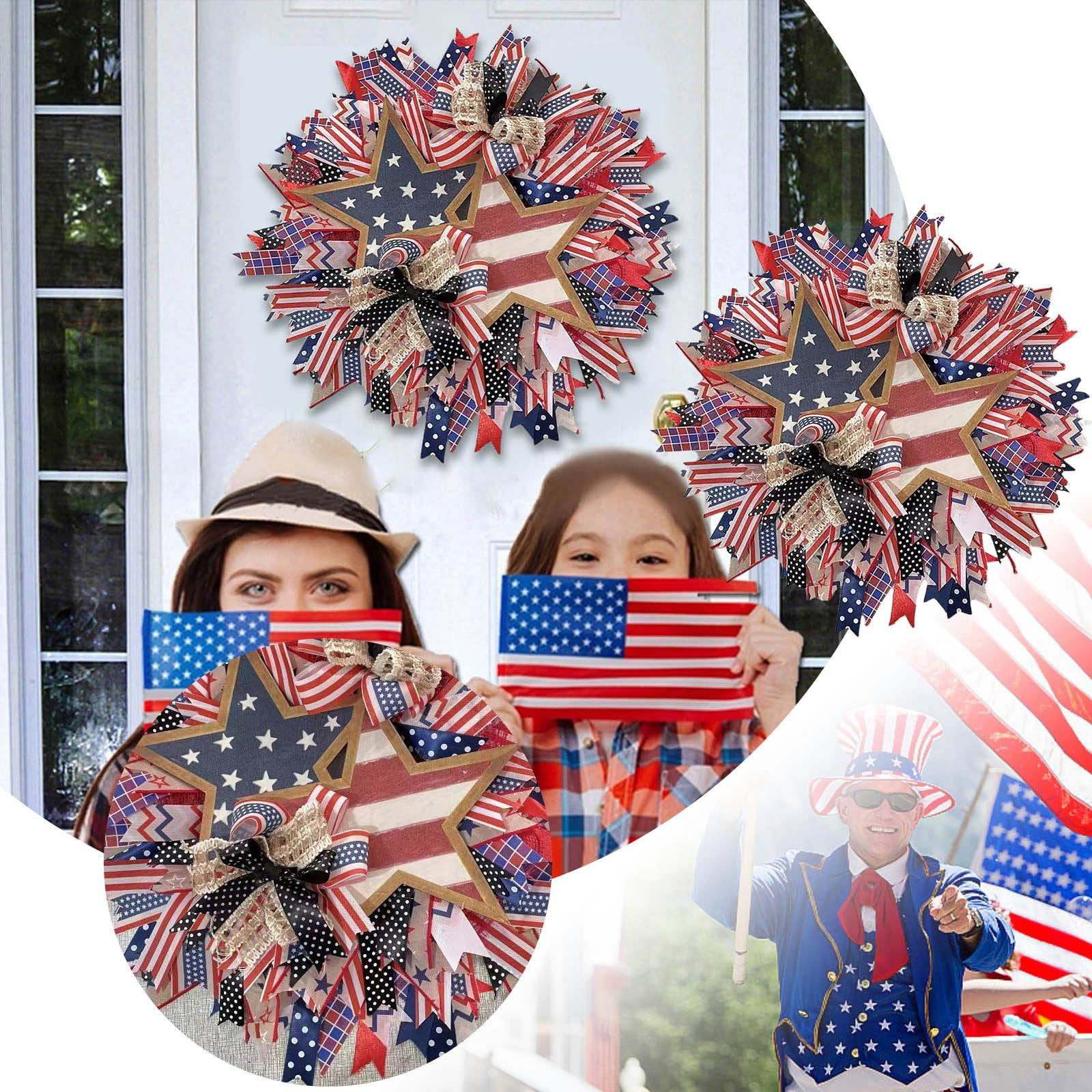 Xaweyi Fall Wreaths 2024 New Summer Patriotic Independence Day Wreath ...