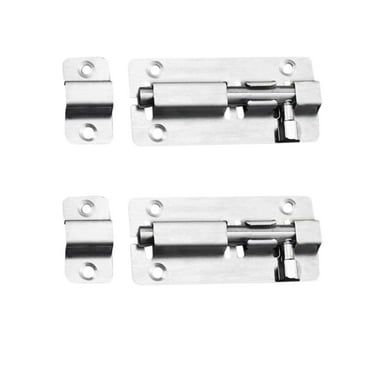 DOMETOUR Keyless Entry Door Security Slide Latch Lock, Stainless Steel, Easy Install, 2 Pack ...