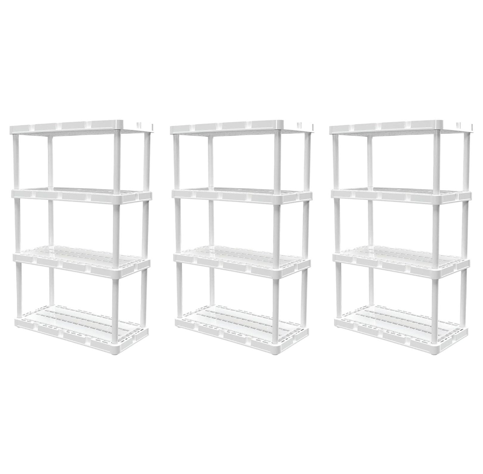 Xayoca 4 Shelf Knect-A-Shelf Ventilated Light Duty Storage Unit Organizer System for Home ...