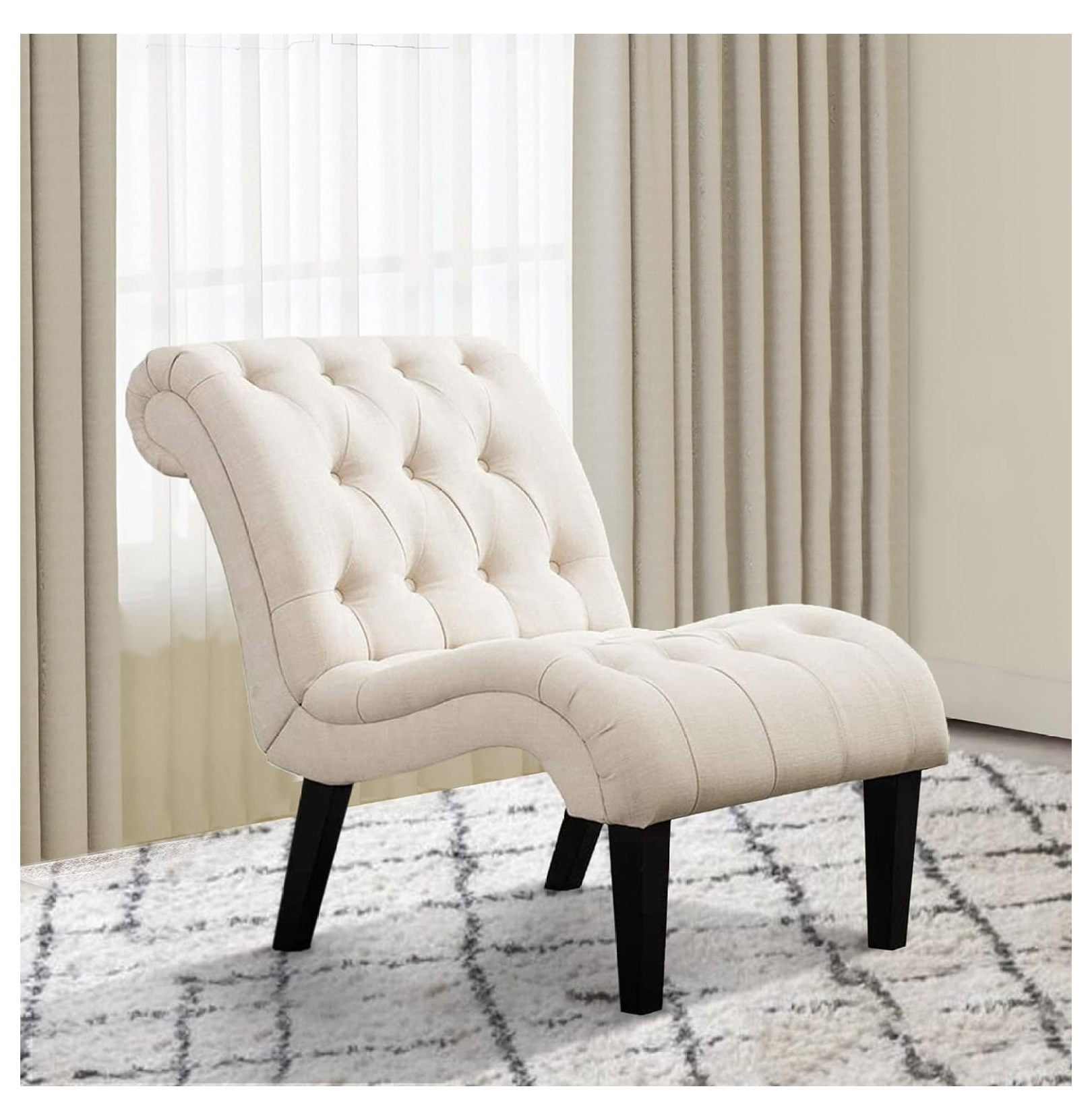 Xayoca Accent Chair Button Tufted Slipper Chair Armless Side Chair for ...