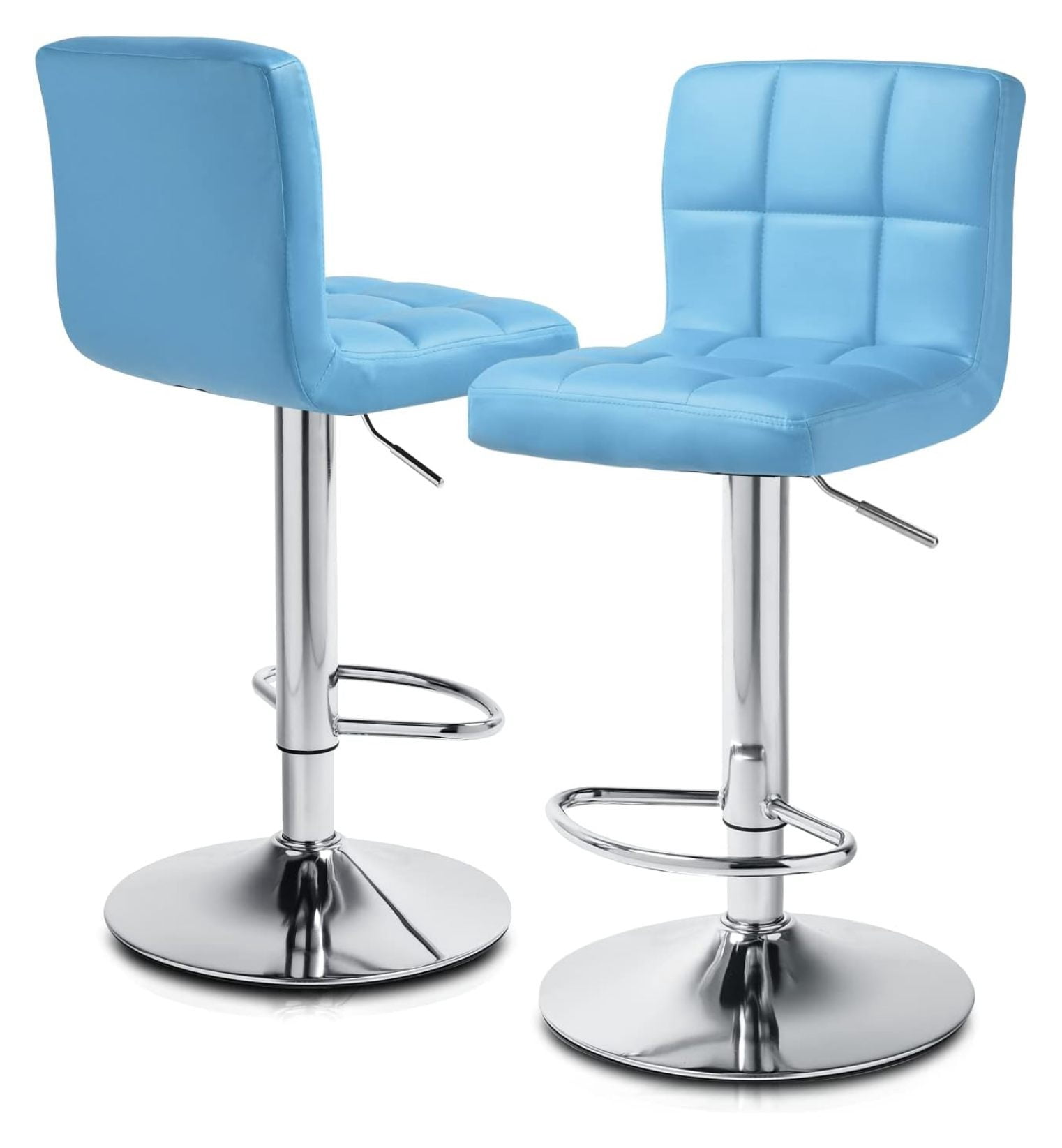 Xayoca Adjustable Bar Stools Set of 2 PU Leather Swivel Counter Height ...