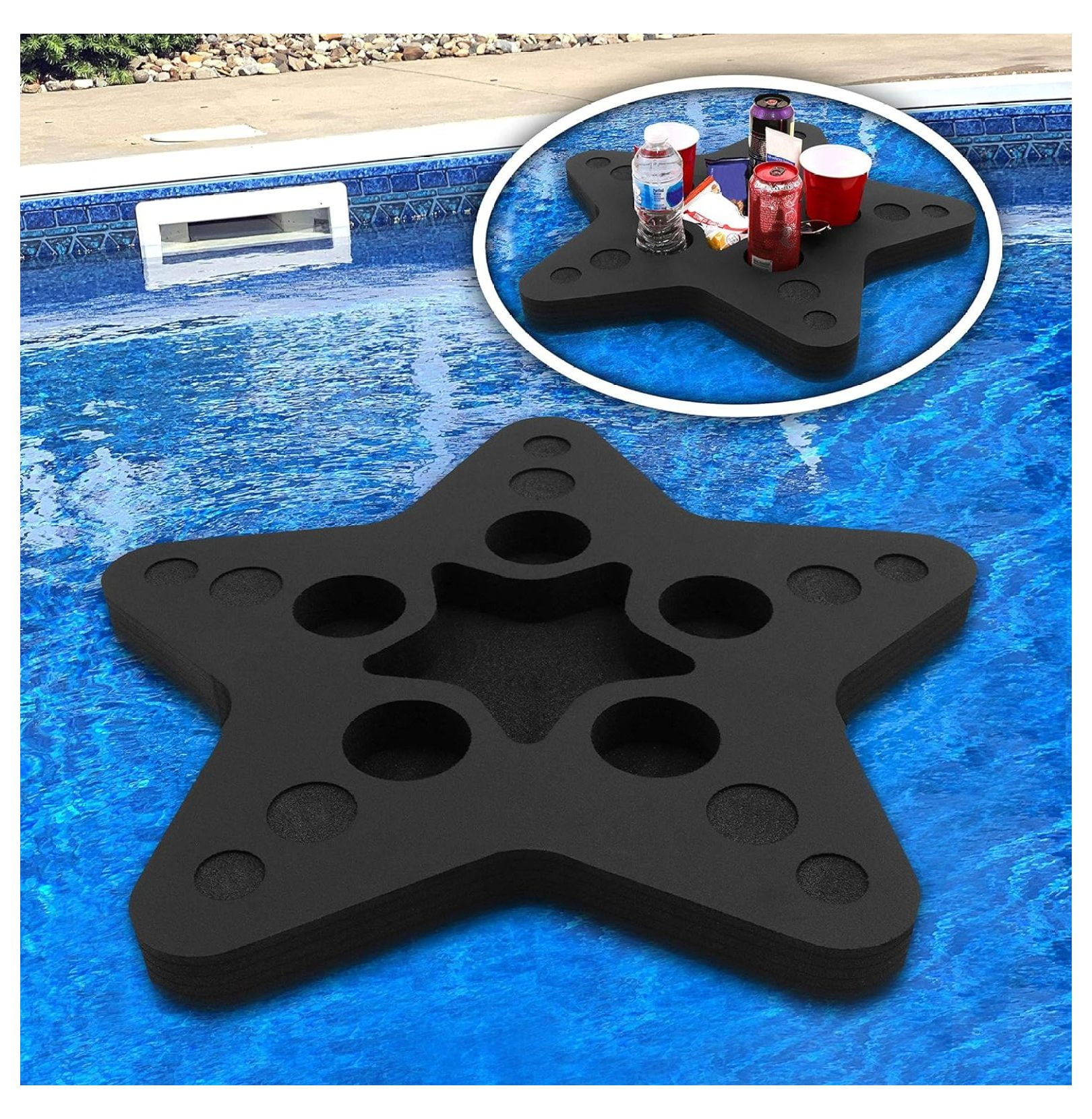Xayoca Floating Star Fish Drink Holder Refreshment Table Tray for Pool ...
