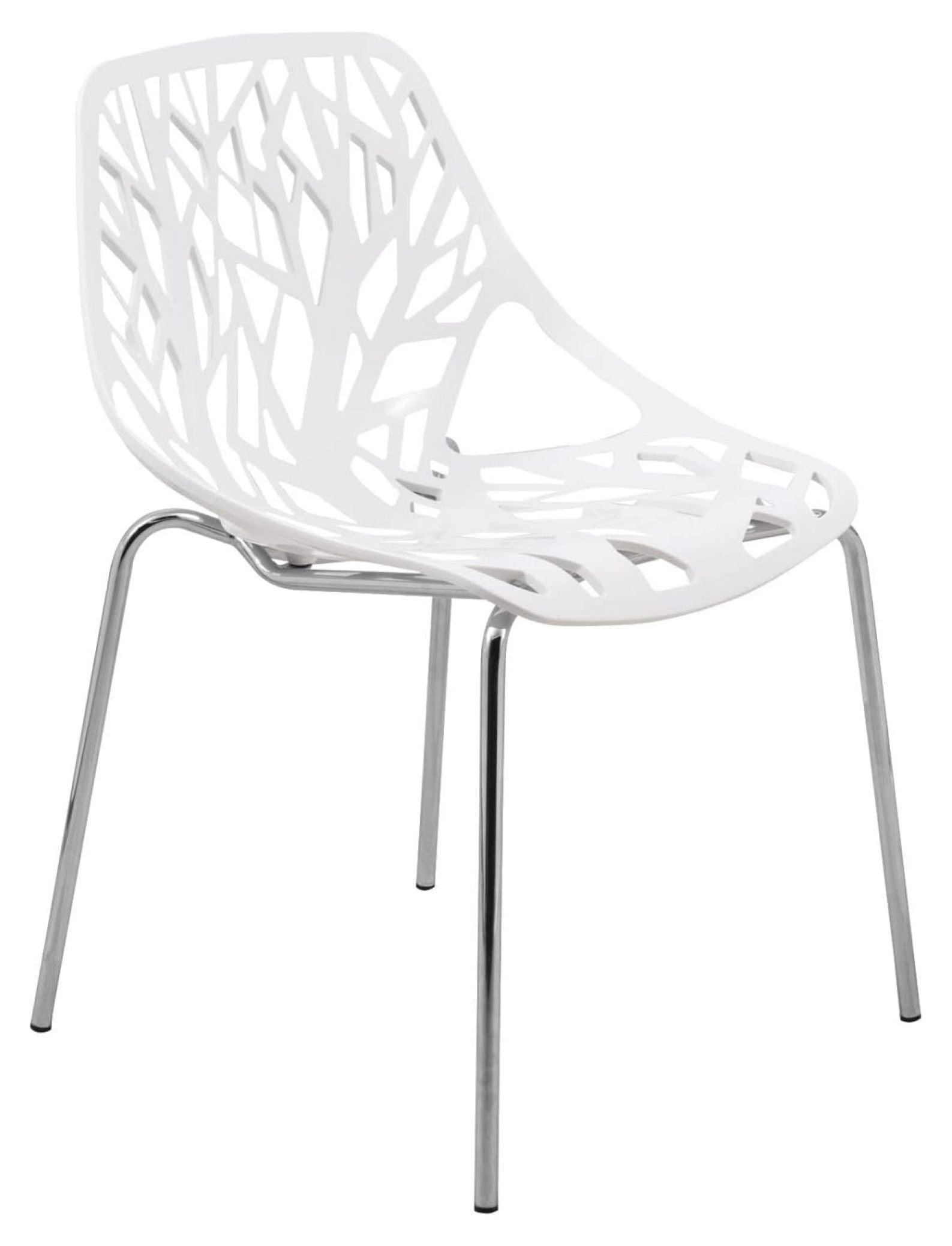 Xayoca Forest Modern Dining Chair with Chromed Legs in White - Walmart.com