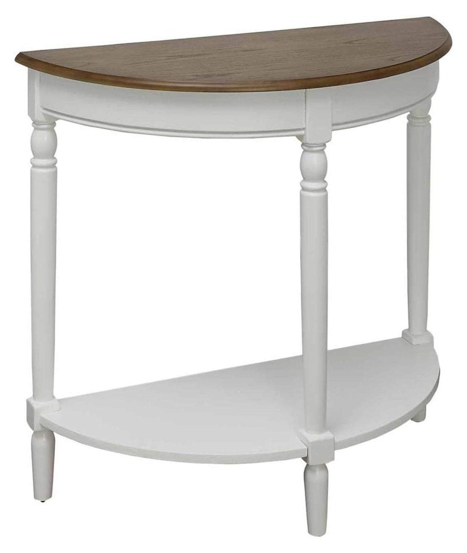 Xayoca French Country Half-Round Entryway Table with Shelf, Driftwood ...