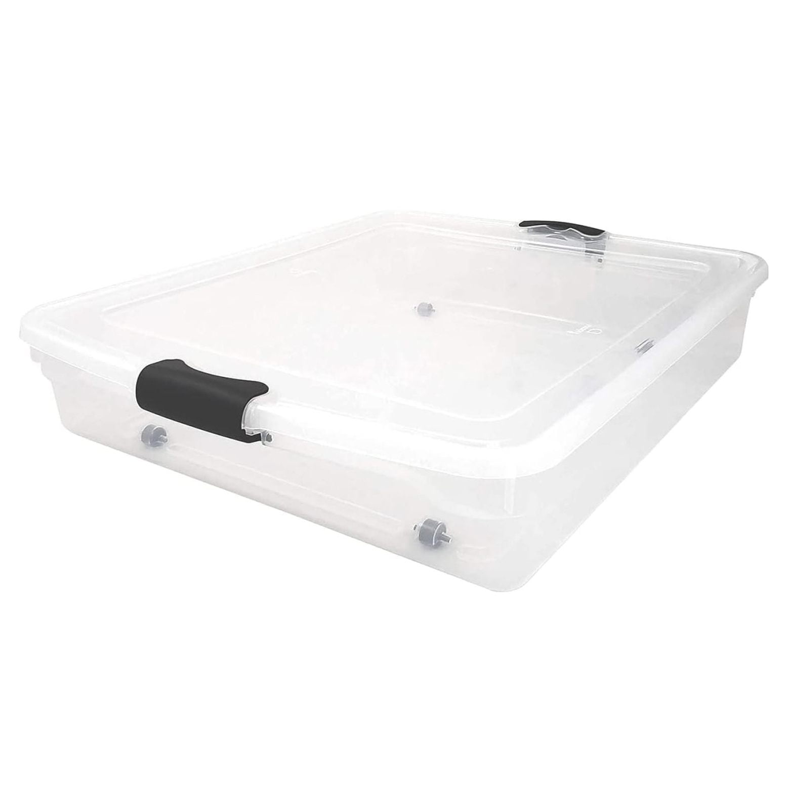 Xayoca Large 56 Quart Full/Queen Stackable Underbed Clear Plastic ...