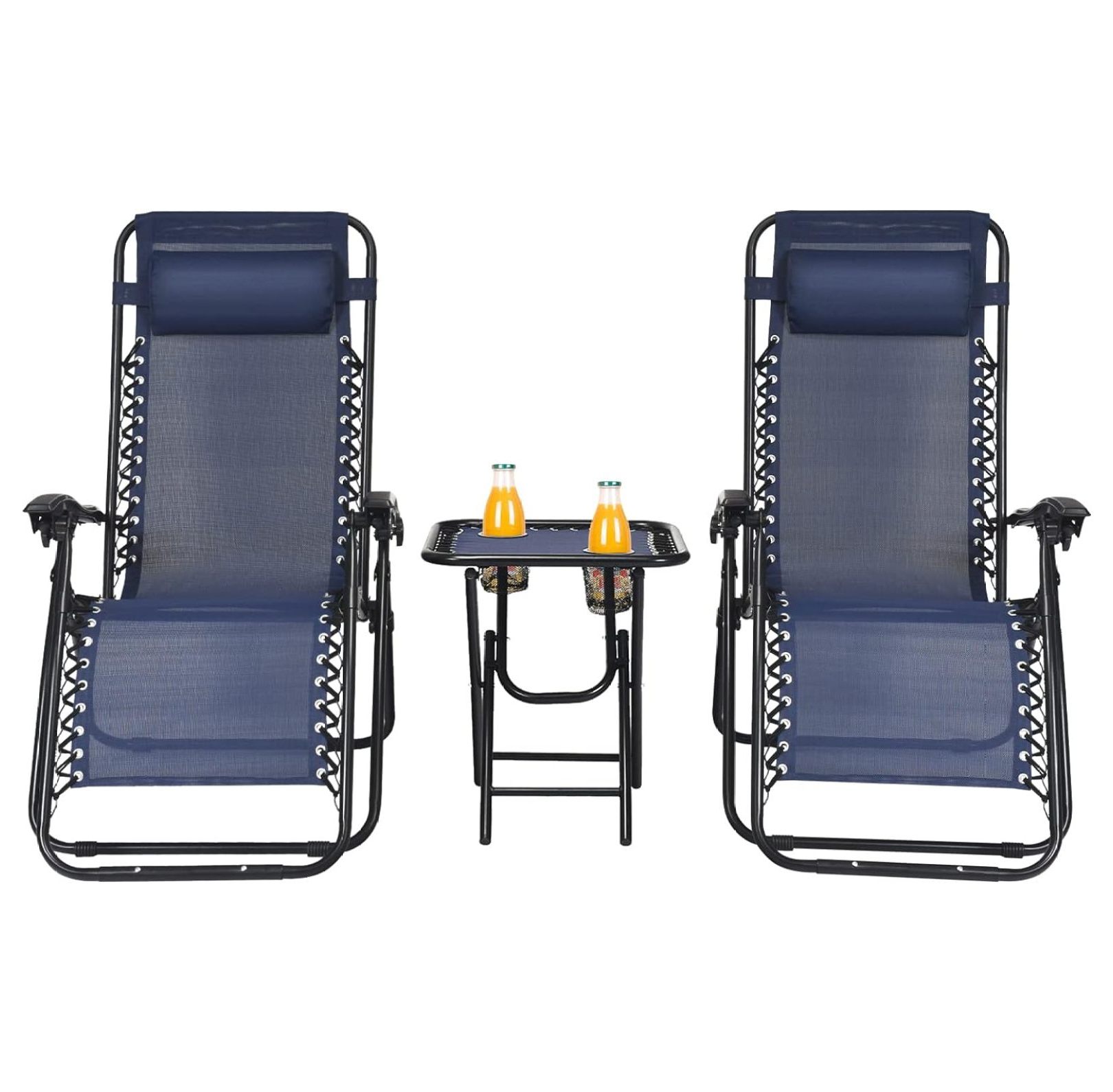 Xayoca Lounge Chairs Set with Coffee Table, Folding Reclining Chairs ...