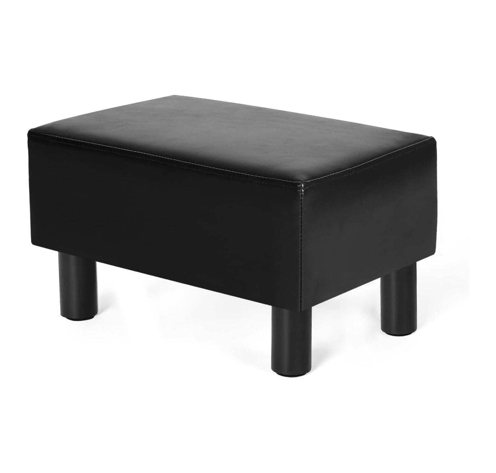 Xayoca Small Footstool Ottoman Faux Leather Footrest Modern Rectangular ...