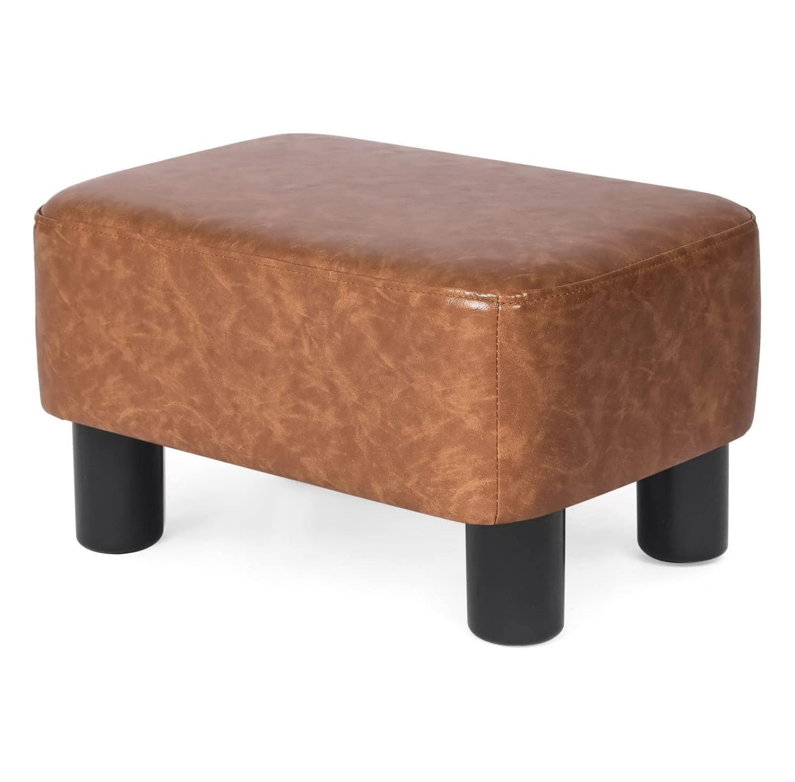 Xayoca Small Footstool Ottoman PU Leather Footrest Modern Rectangular ...