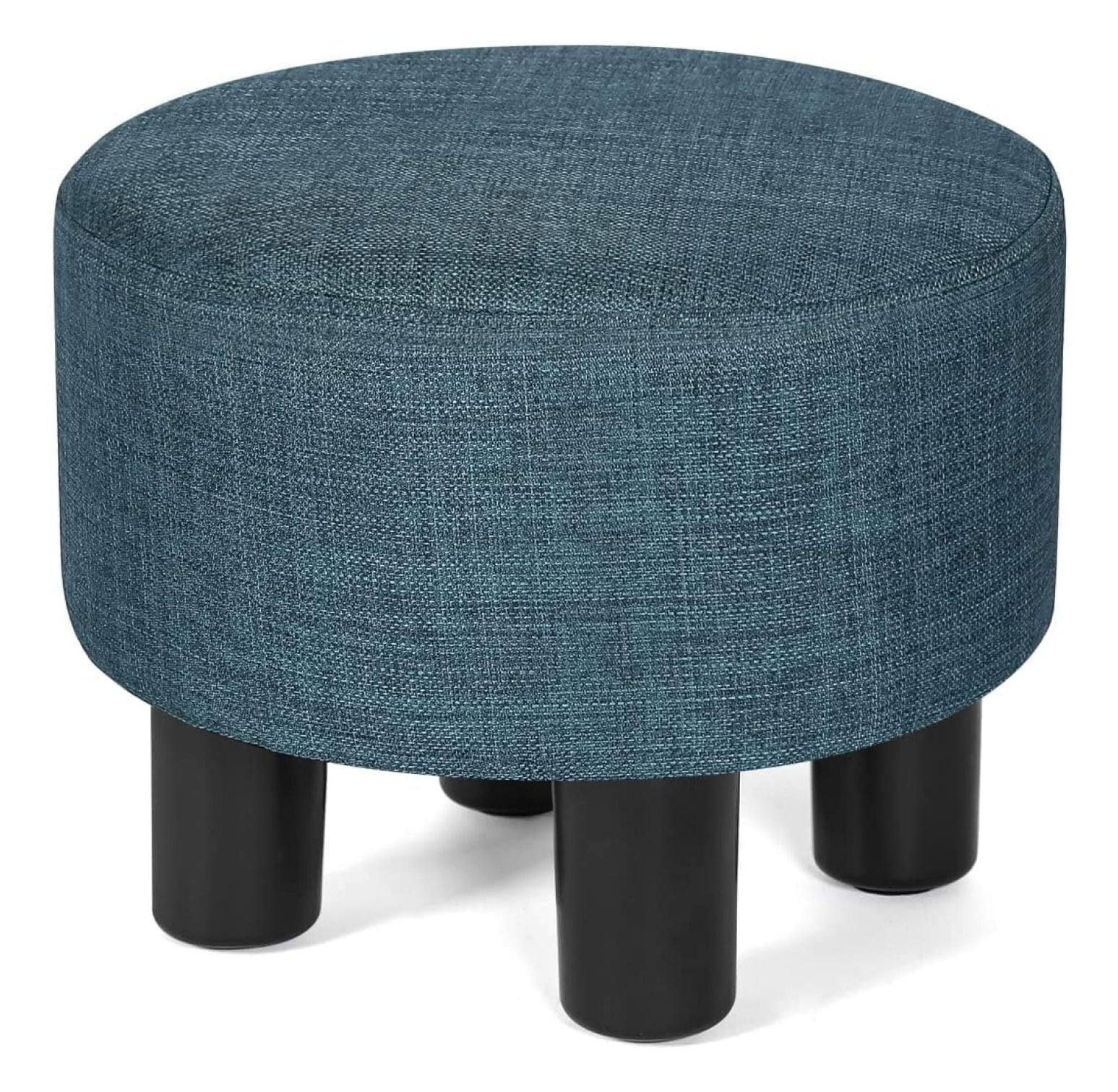 Xayoca Small Footstools, Linen Ottomans Round Footrest Stool, Under ...
