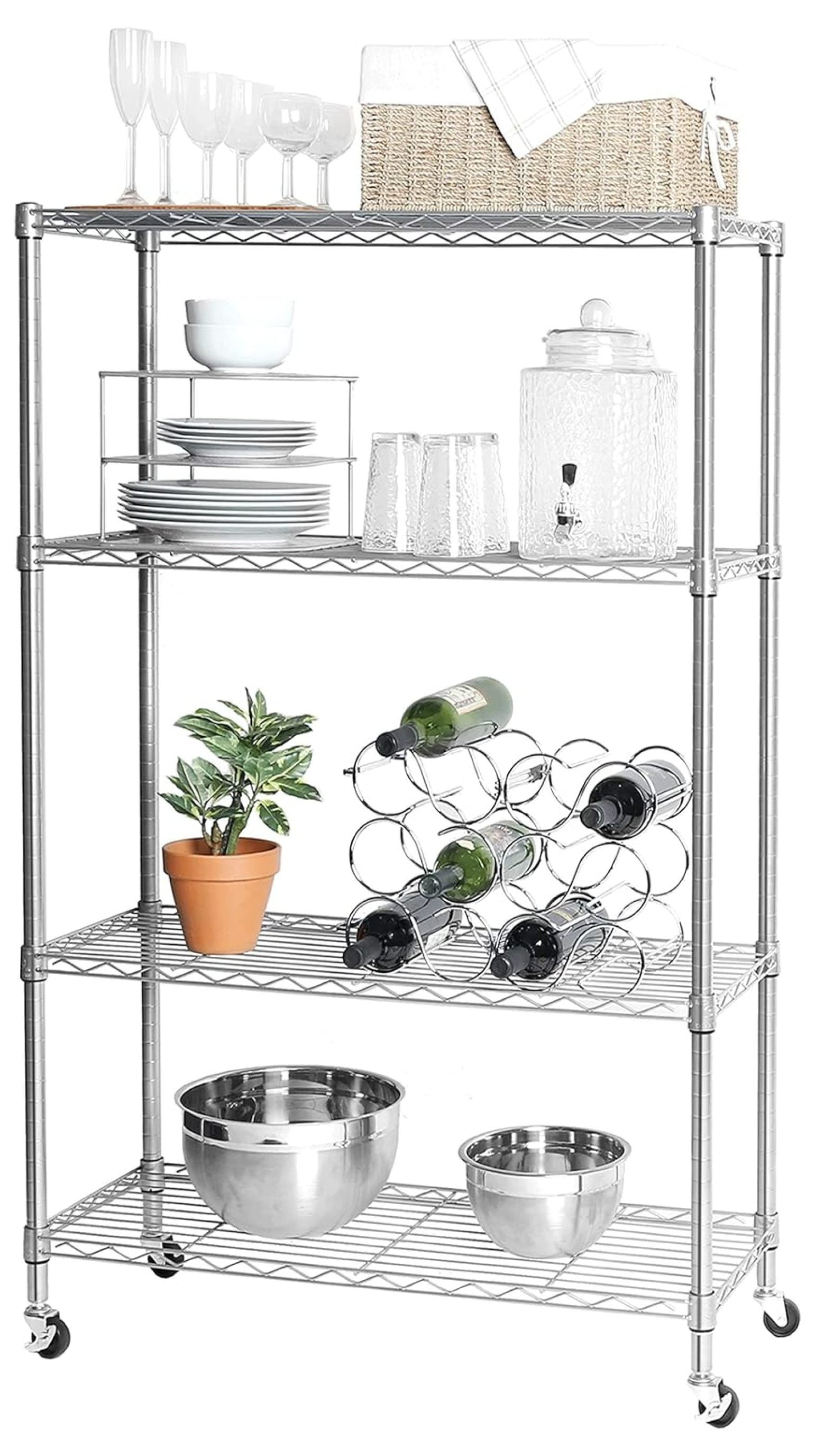 Xayoca Solid Steel Wire Shelving Storage Unit Adjustable Shelves ...