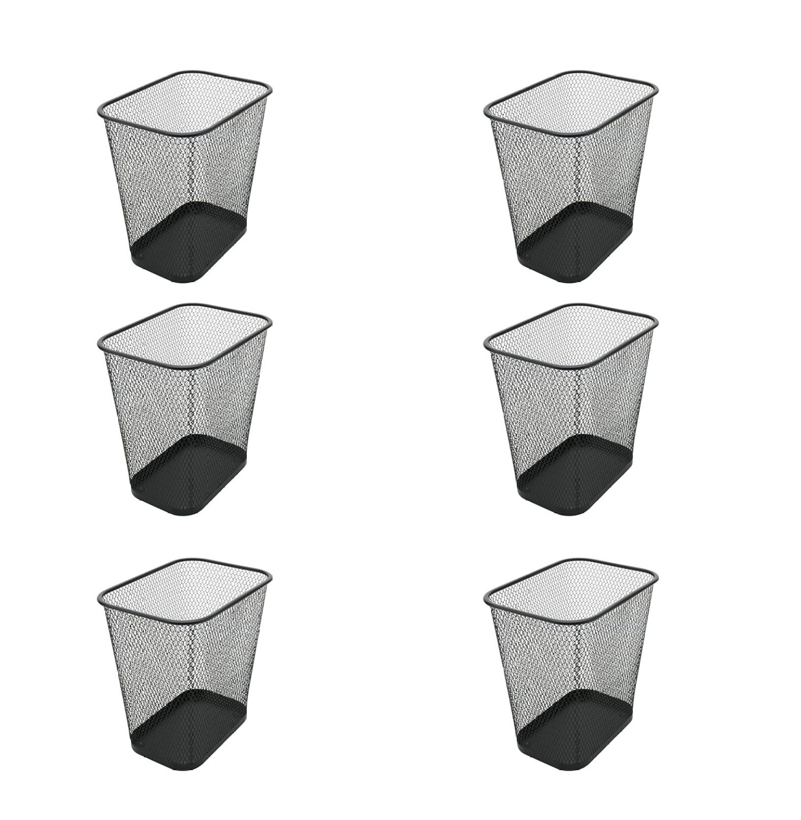 Wire Waste Baskets Metal Mesh Wire Wastebasket, Square Open-Top Under ...