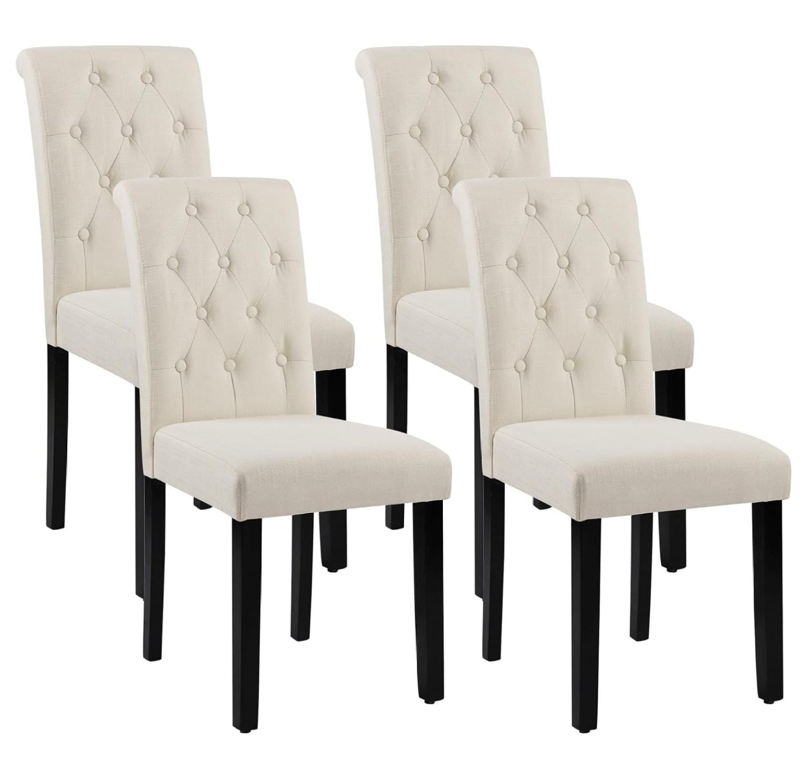 Xayoca Upholstered Dining Chairs Set of 4,Fabric Dining Room Chair with ...