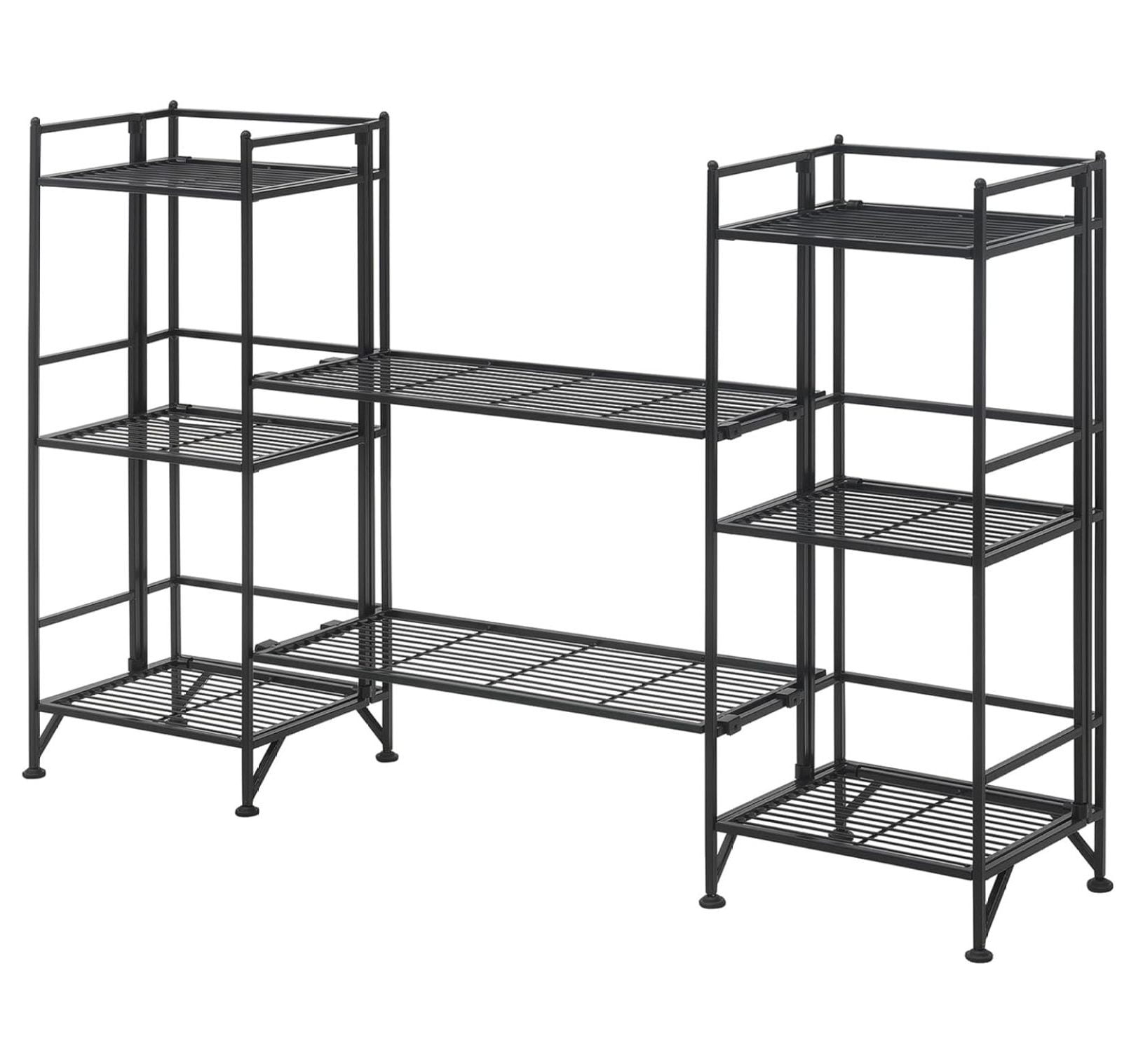 Xayoca Xtra Storage 3 Tier Folding Metal Shelves with Set of 2 ...