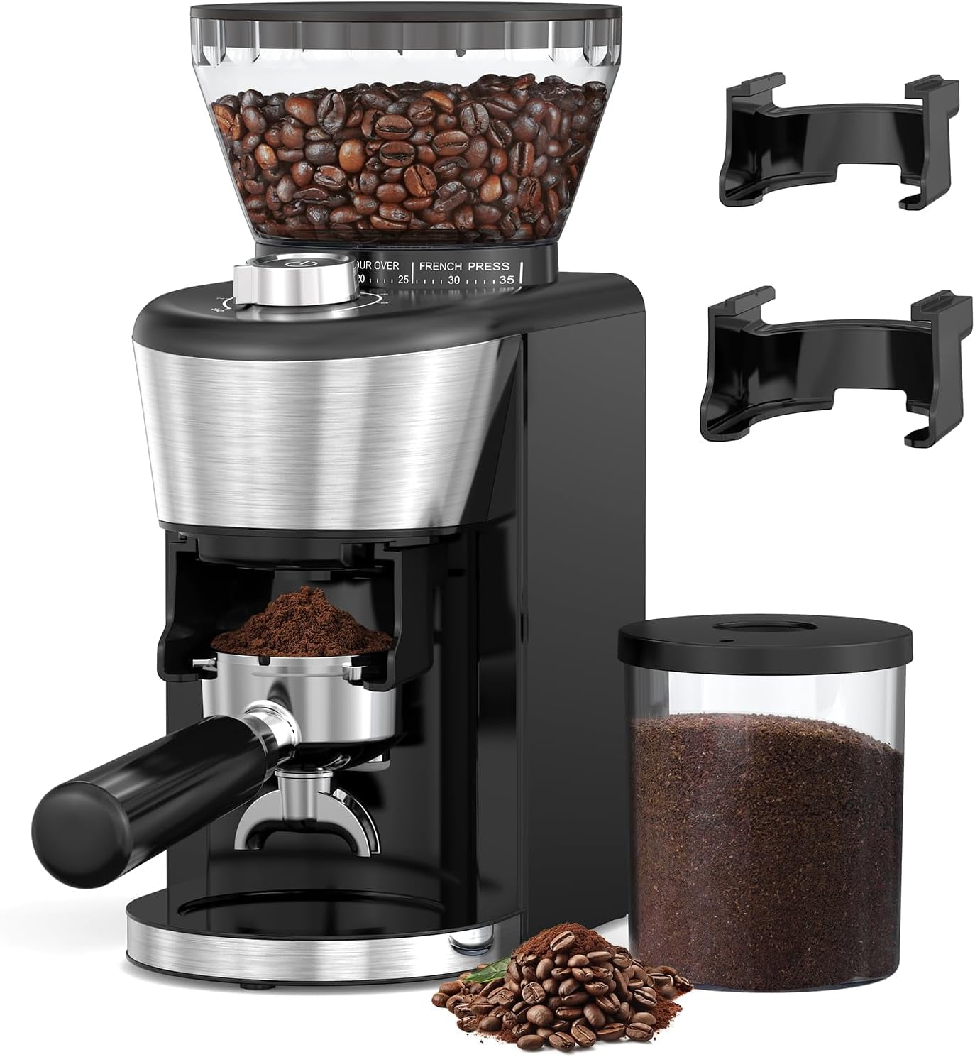 Xbeauty Coffee Grinder Electric Burr, 35 Grind Settings, Smart Dose ...