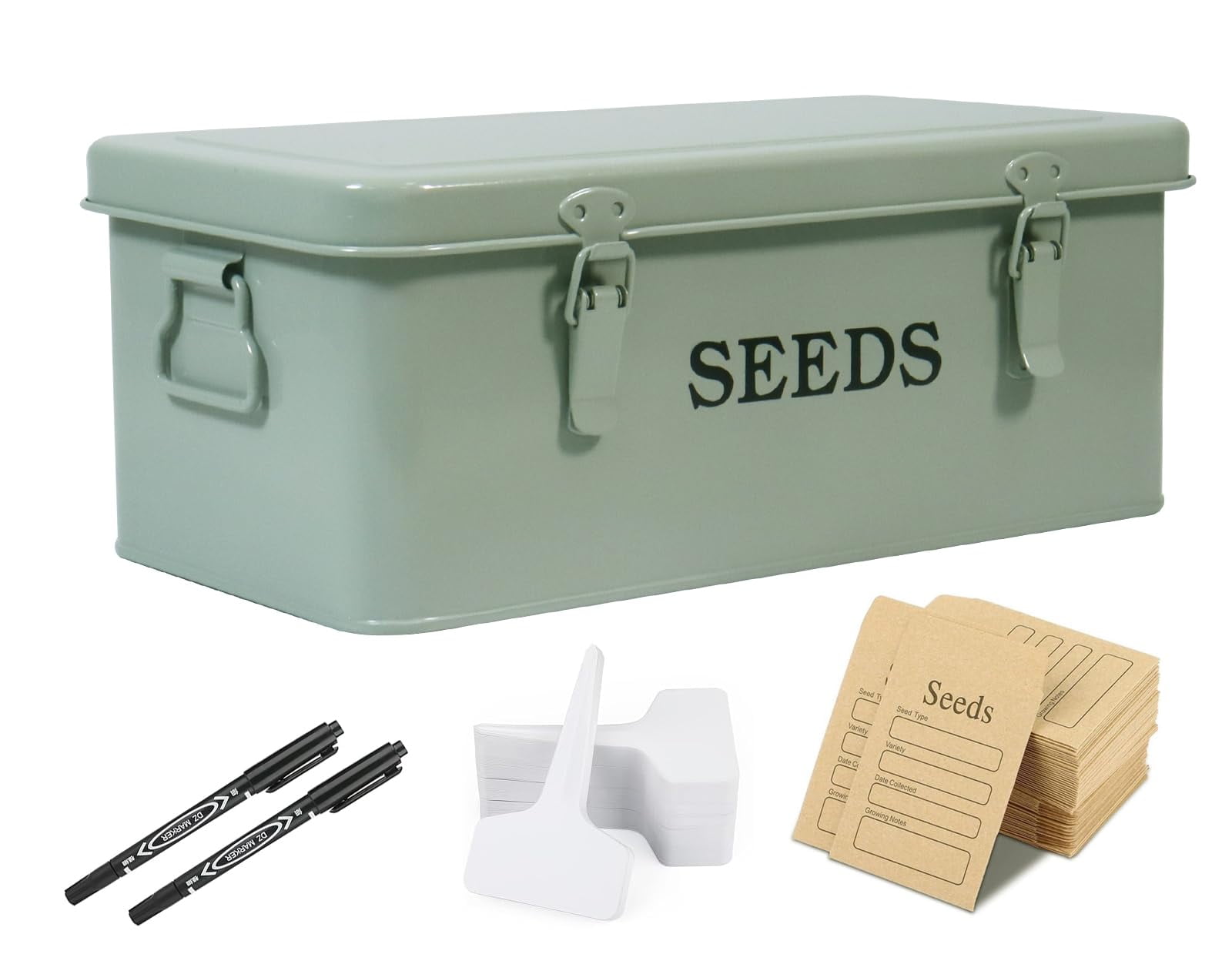Xbopetda Seed Storage Organizer, 4 Compartment Seed Storage with Safety ...