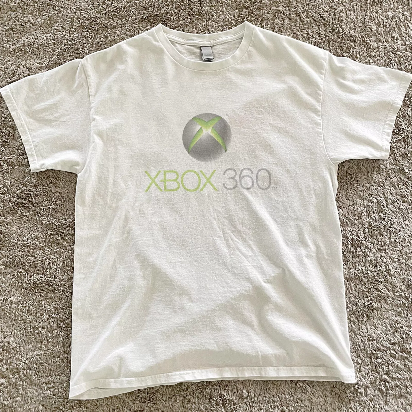 Xbox 360 retro logo white tee - Vintage Gaming Shirt Y2k promotional ad ...