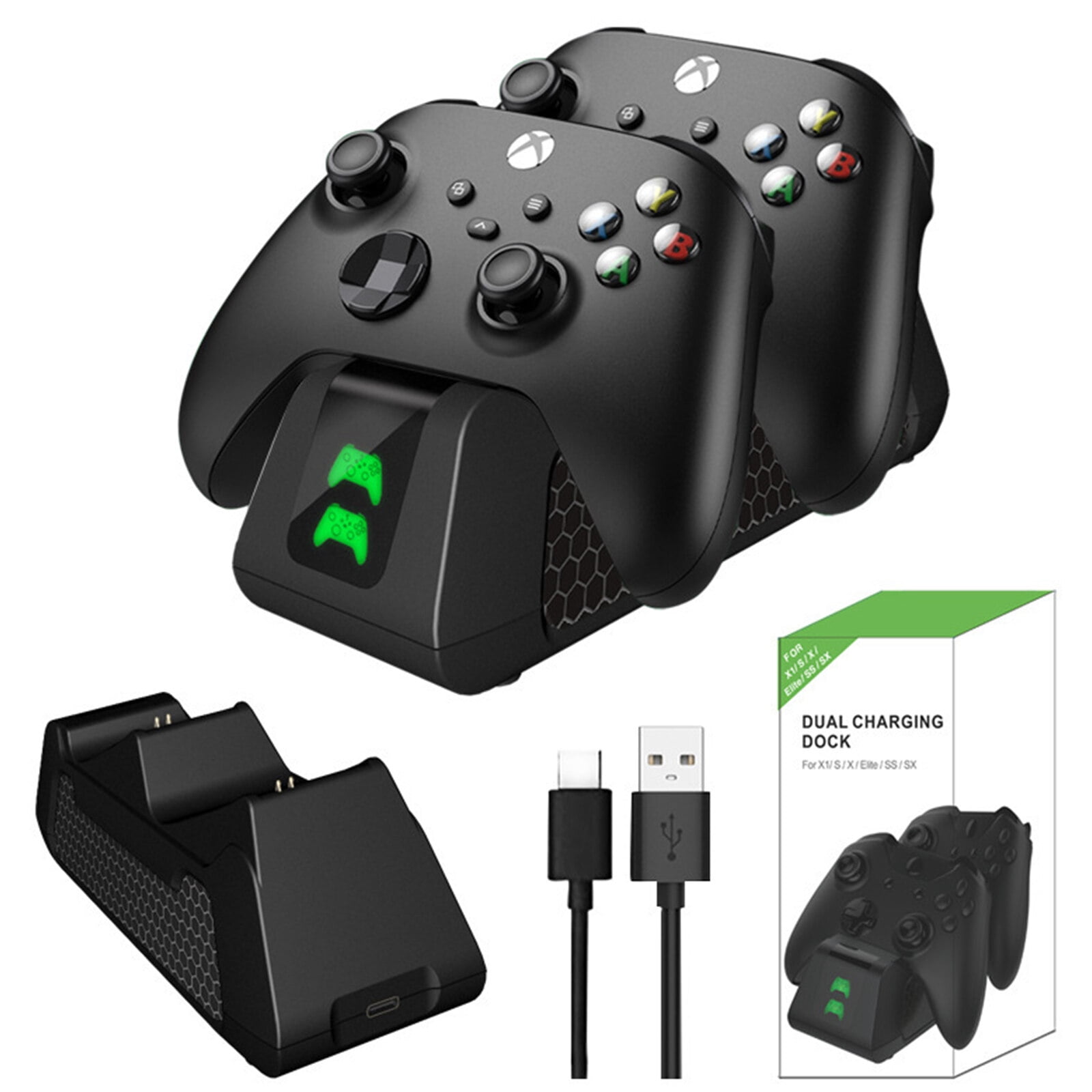 Xbox Controller Charger with 2x4320mWh ( 1800mAh ) Rechargeable Battery ...