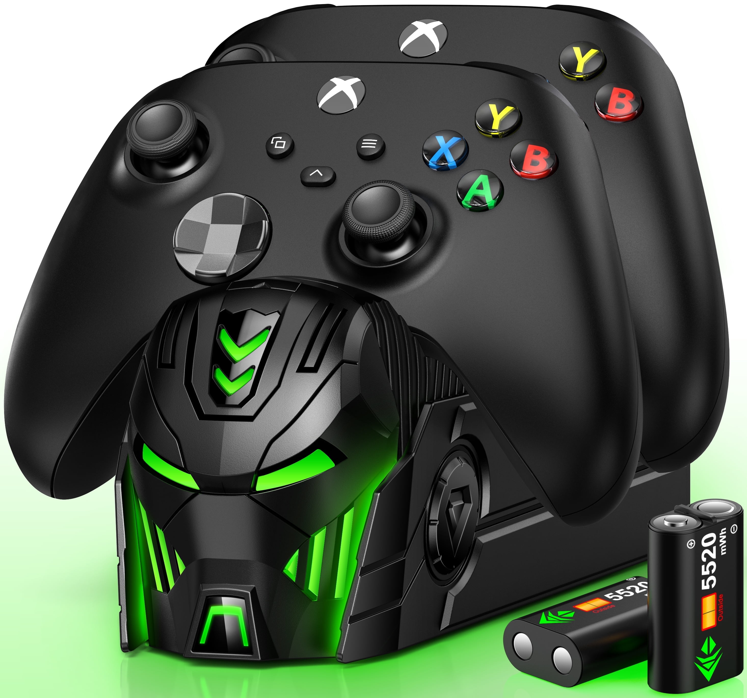 Beboncool Dual Charging Station with 2x5520mWh Rechargeable Battery ...