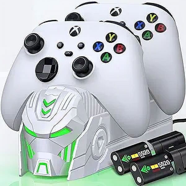 Xbox Controller Charger Station with 2x5520mWh Rechargeable Battery for ...