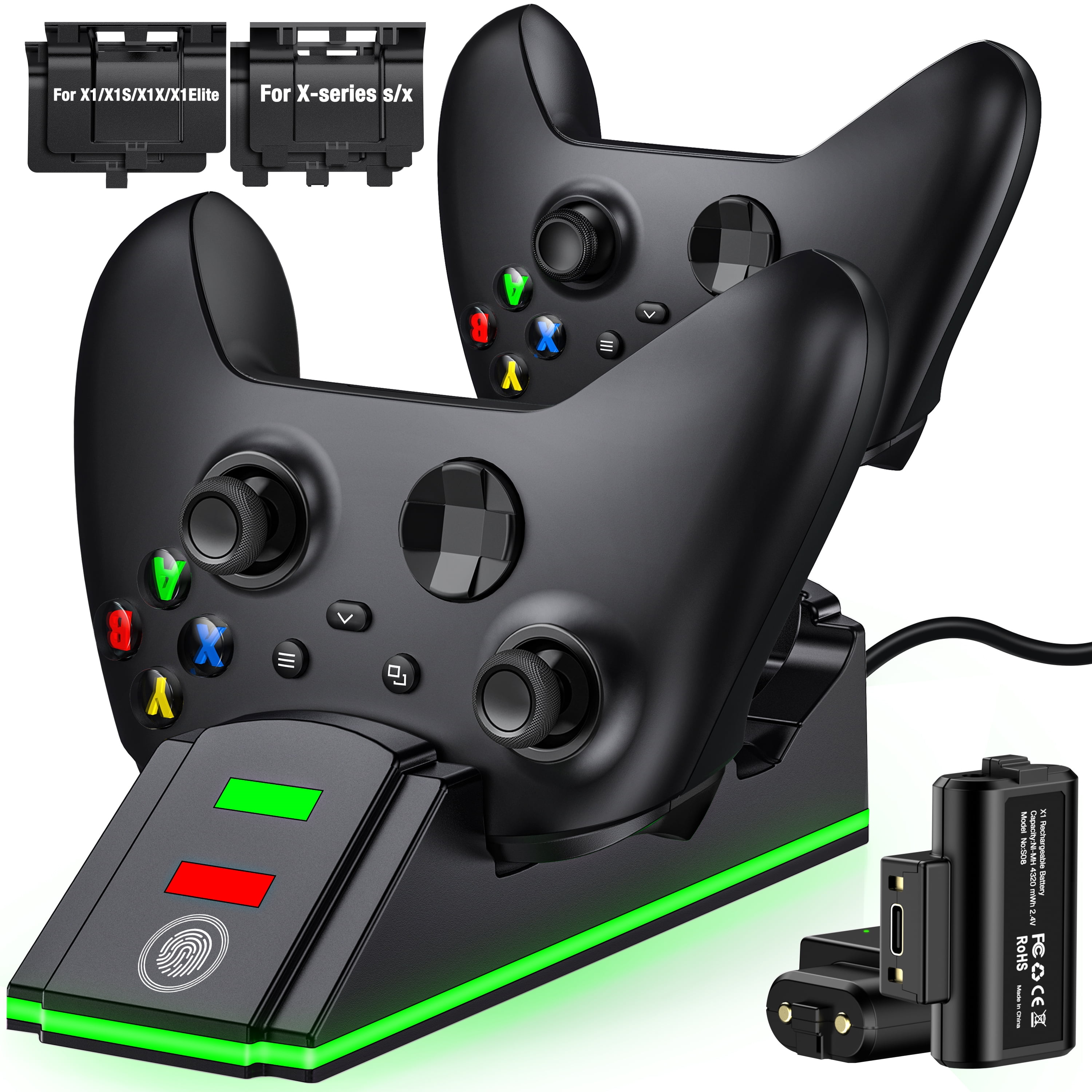 Xbox One Controller Charger, Dual Charging Station with 2x4320mWh ...