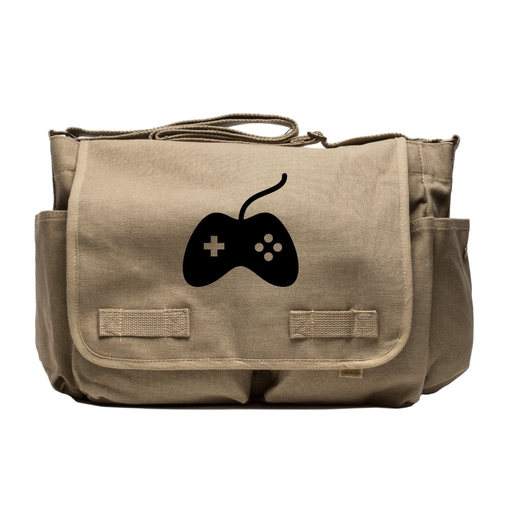 Xbox One Controller Heavyweight Canvas Messenger Shoulder Bag in Khaki ...