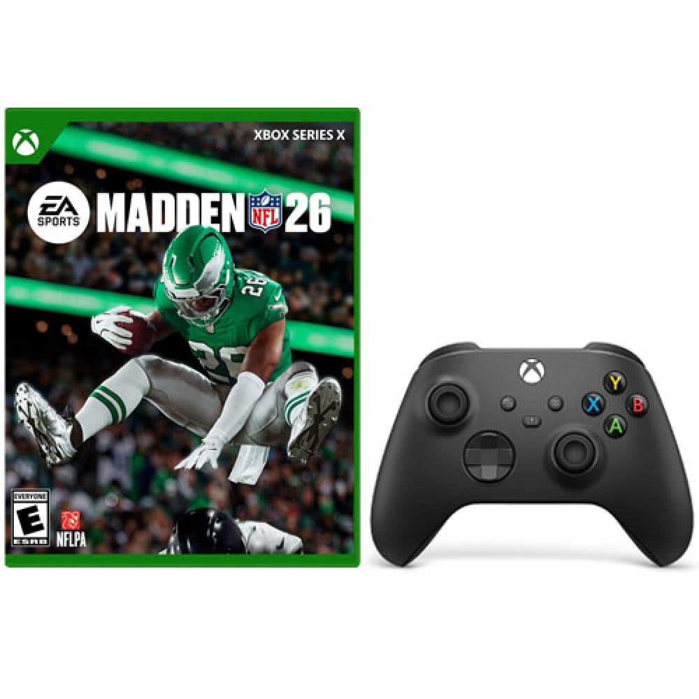 Xbox Wireless Controller Carbon Black + Madden NFL 26 Standard Edition ...