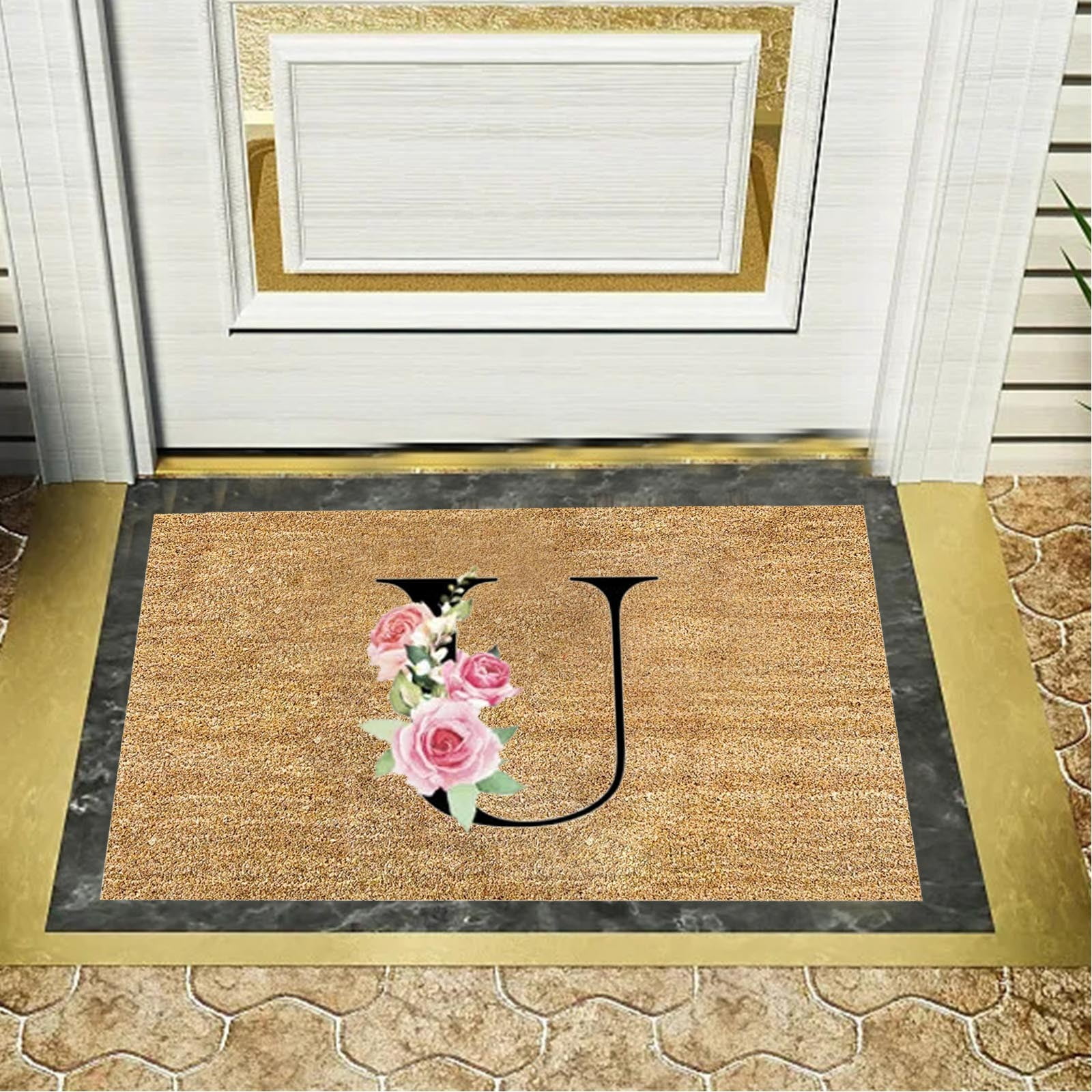 Xchenda Door Mat Personalized Alphabet Doormat For Welcoming Guests At ...