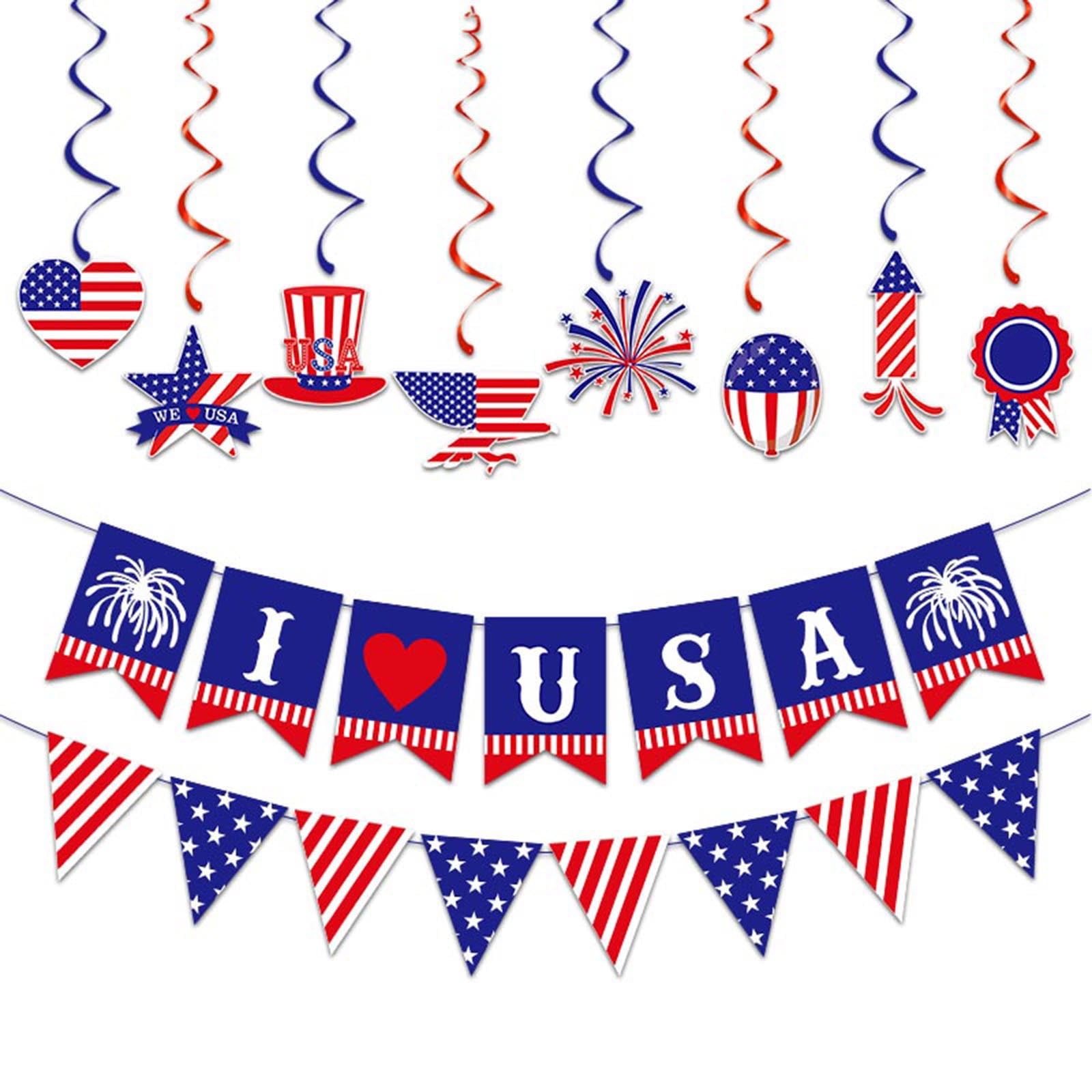 Xchenda Party Flag Balloon Set Independence Day Fourth Of July
