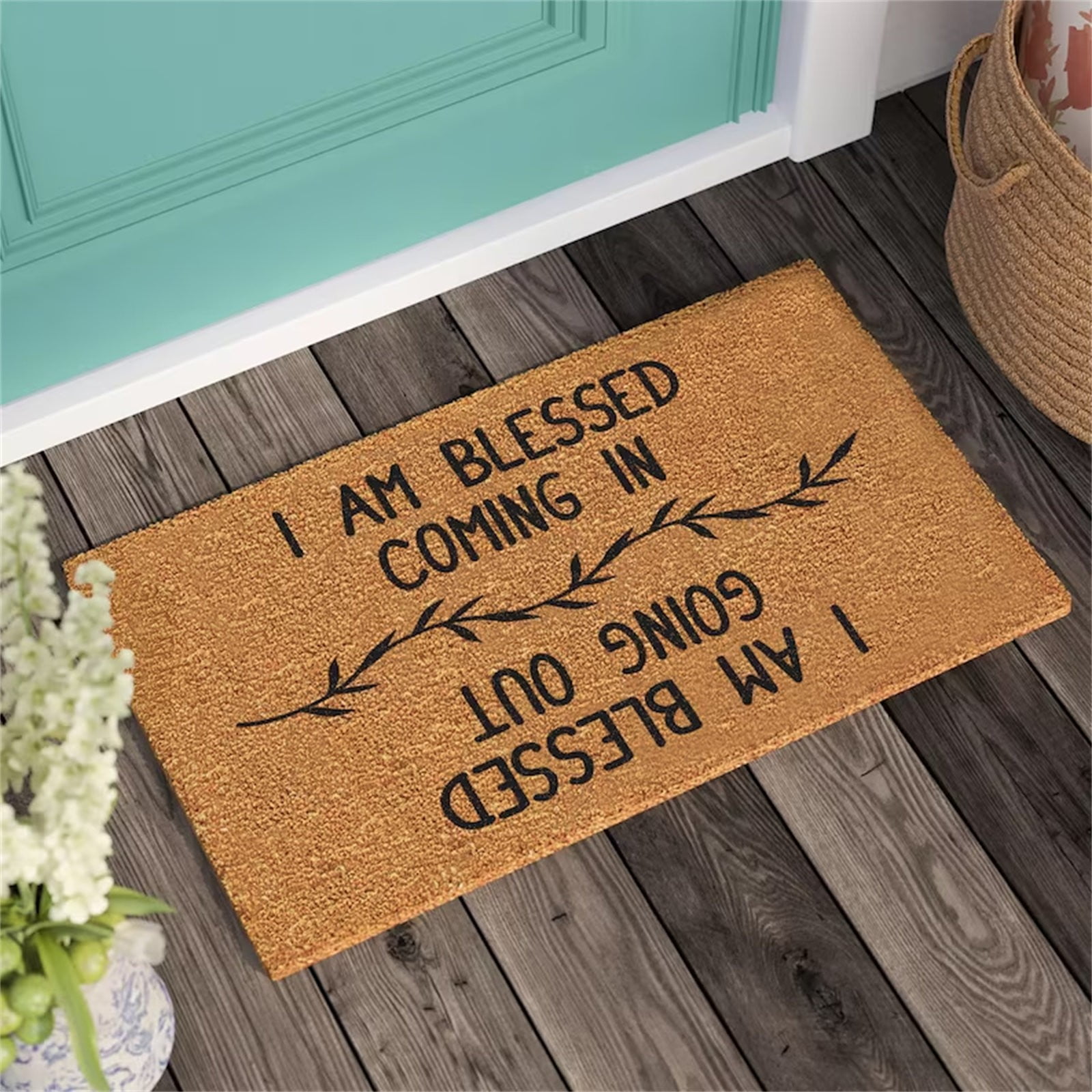 Xchenda Welcome Mat Words Doormat Indoor Outdoor Front Porch Doormat 60 ...