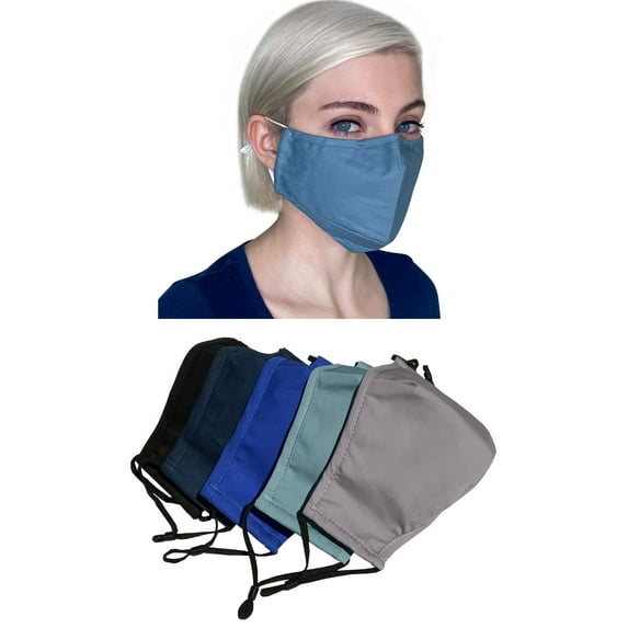 Xchime Washable Cloth Face Masks, 3-Layer Cotton, Adjustable Ear Loops ...