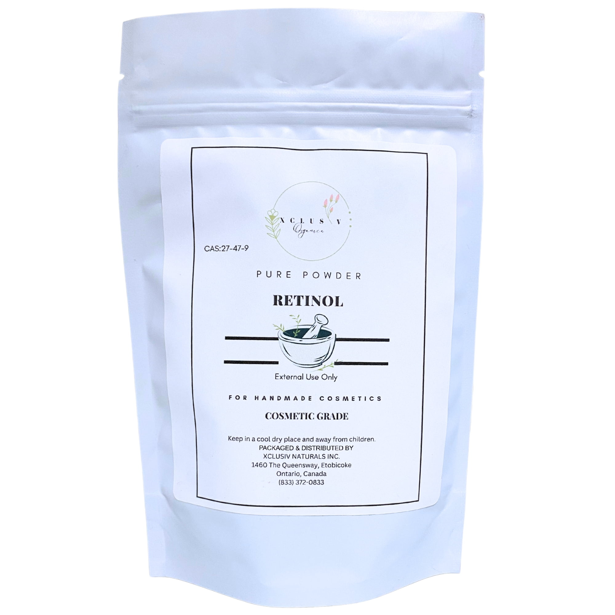 Xclusiv Organics Pure Retinol Powder 100% Vitamin A Powder Cosmetic ...