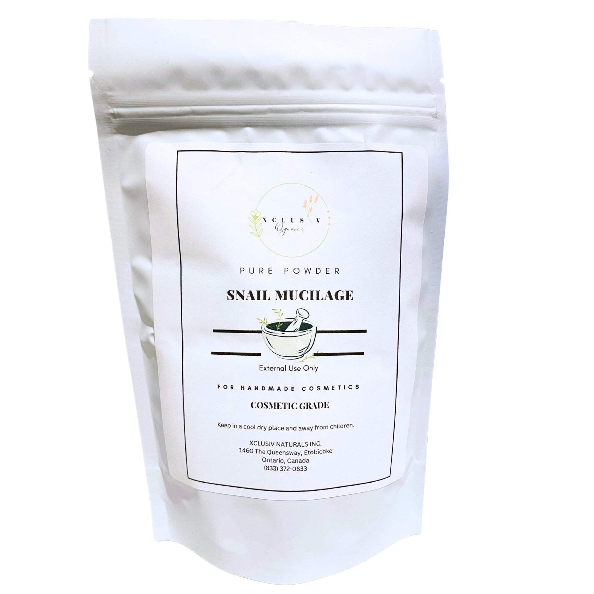 Xclusiv Organics Pure Snail Mucilage Powder 100% Cosmetic Grade Snail ...