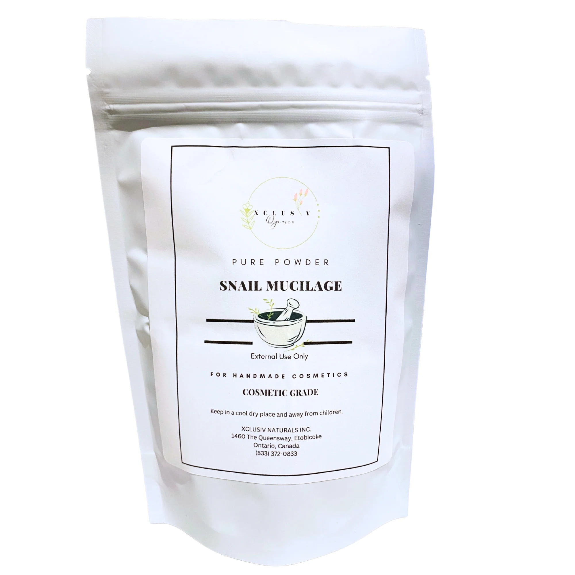 Xclusiv Organics Pure Snail Mucilage Powder 100% Cosmetic Grade Snail ...