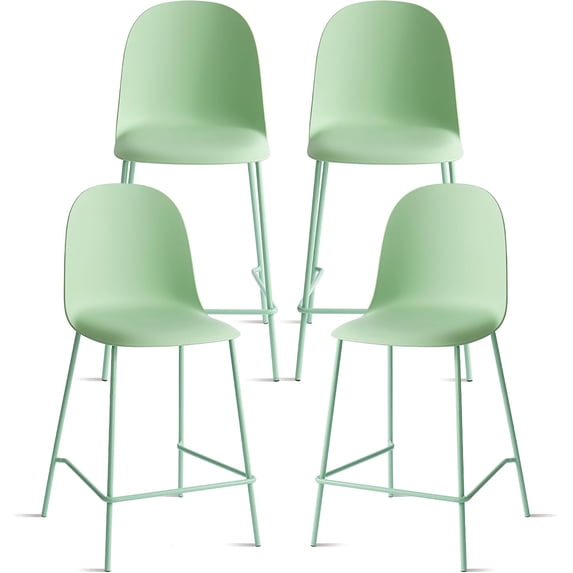 Xdeco 26'' Minimalist Industrial Plastic Counter Stools with Metal Legs ...