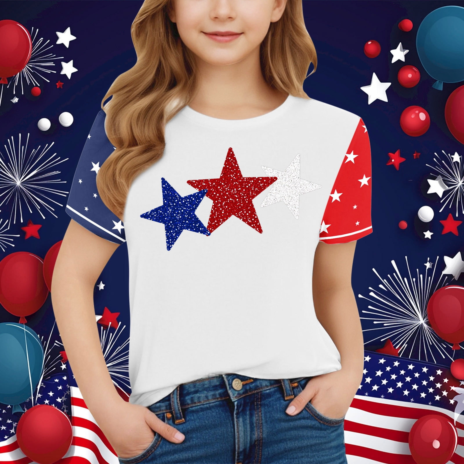 Xdegoge 4Th of July Shirts for Girls 10-12 Patriotic Usa T Shirt ...