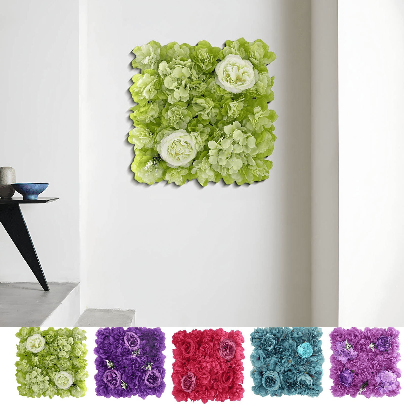 Xdegoge 6 Pcs Flower Wall Panels 3D Silk Rose Floral,Flower Wall Panel ...
