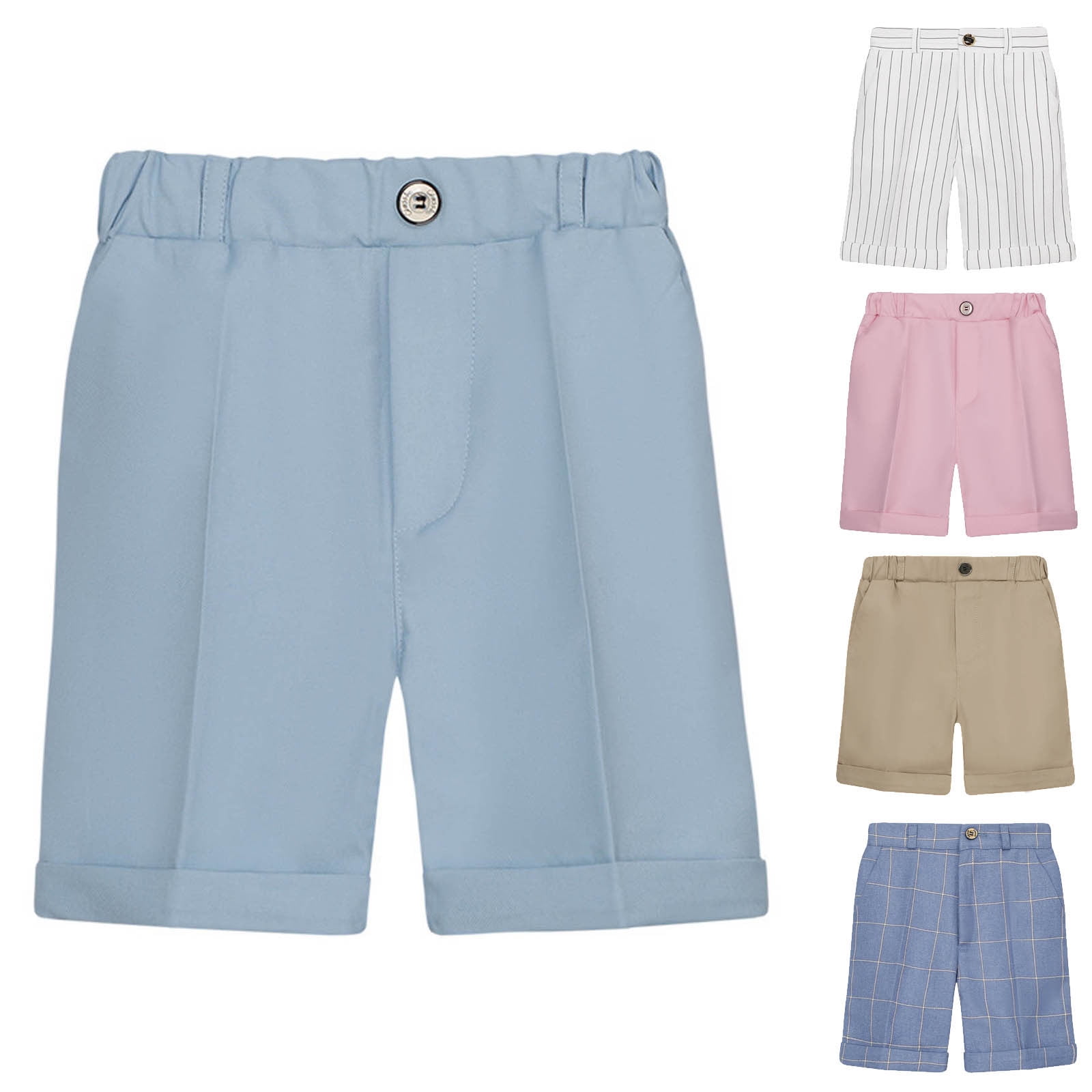 Xdegoge Boys Plaid Shorts Kids School Uniform Suit Shorts Formal Casual ...