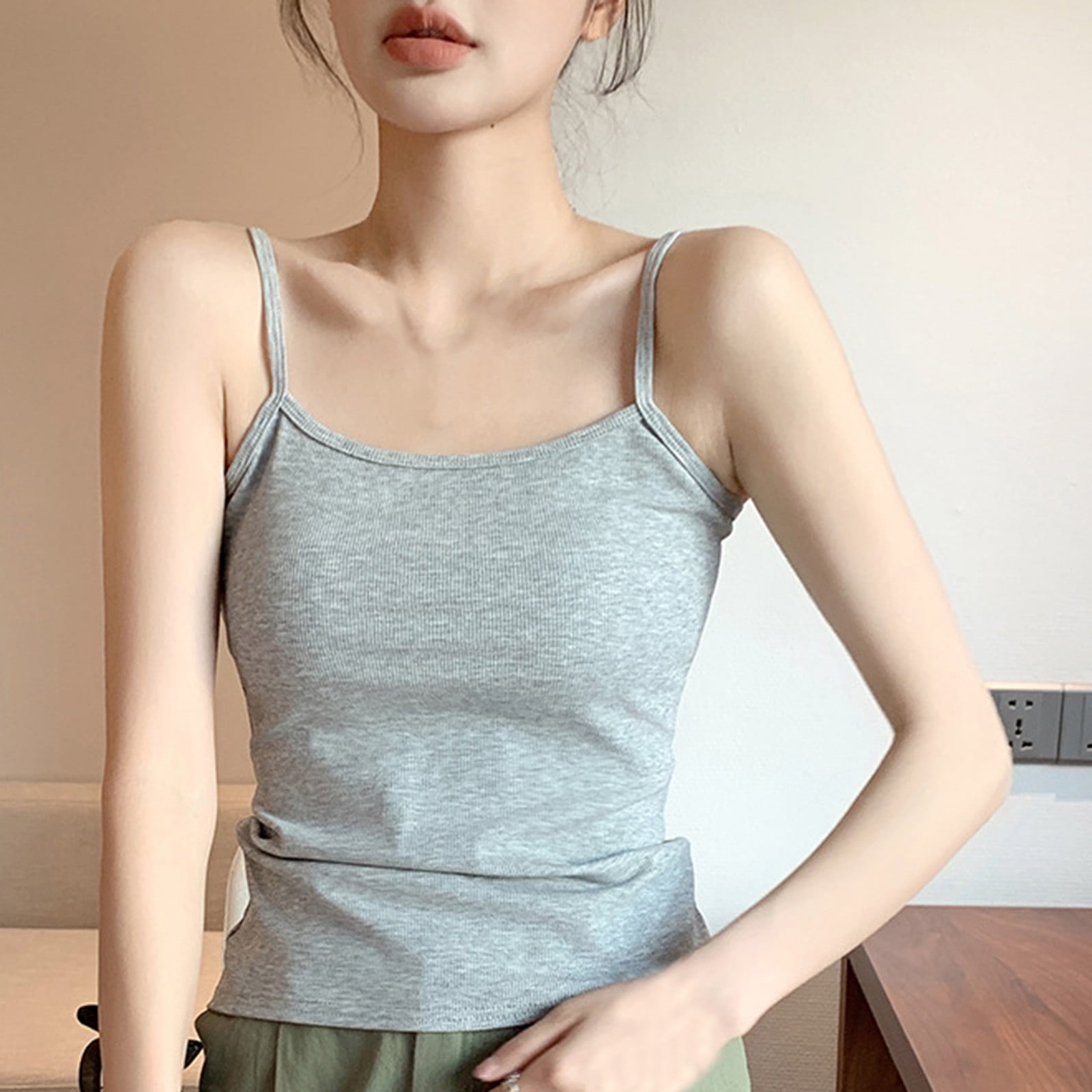 Xdegoge Button Up Tank Tops for Women Going Out Y2K Crew Neck ...
