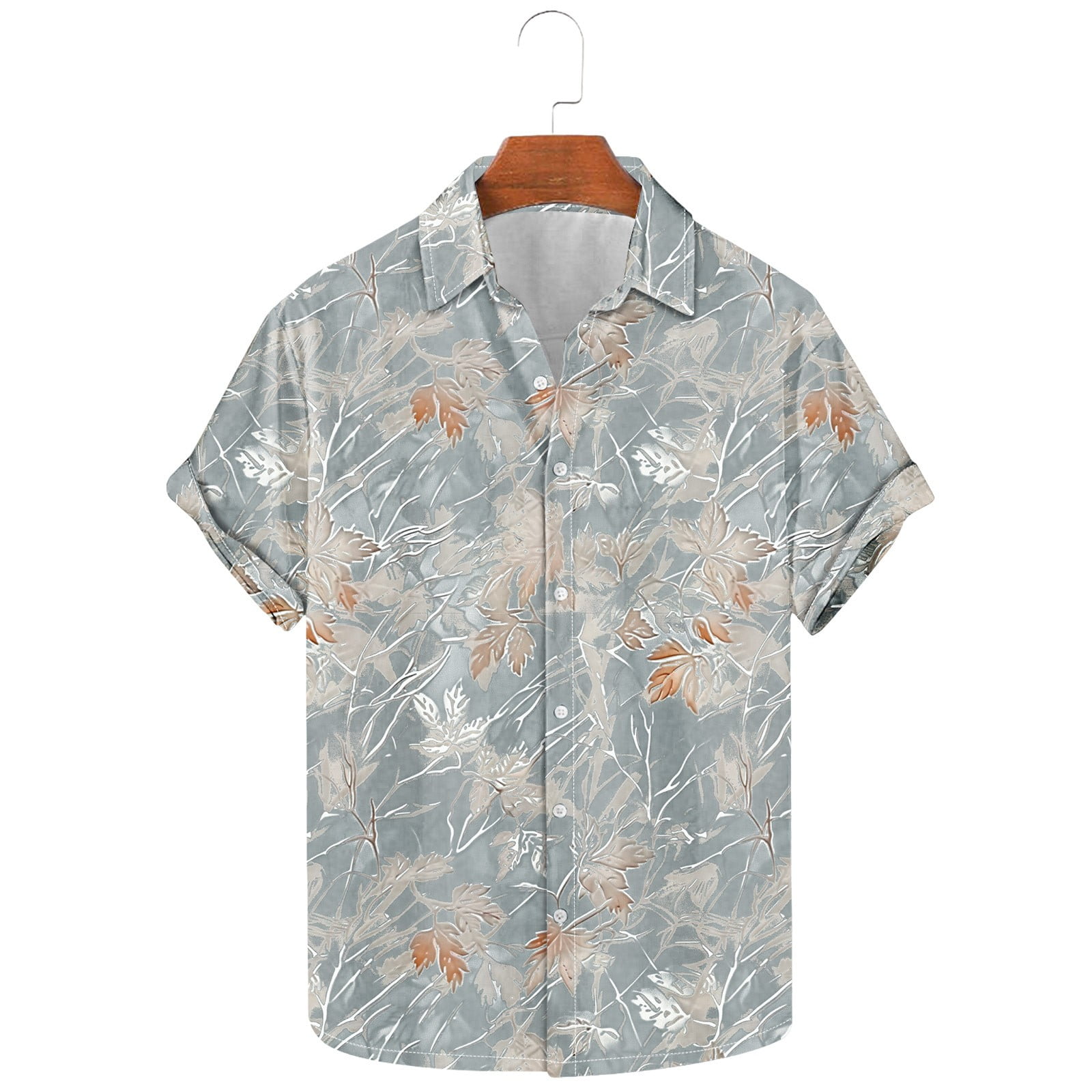 Xdegoge Camo Shirts for Men Button Up Short Sleeve Summer Hawaiian ...