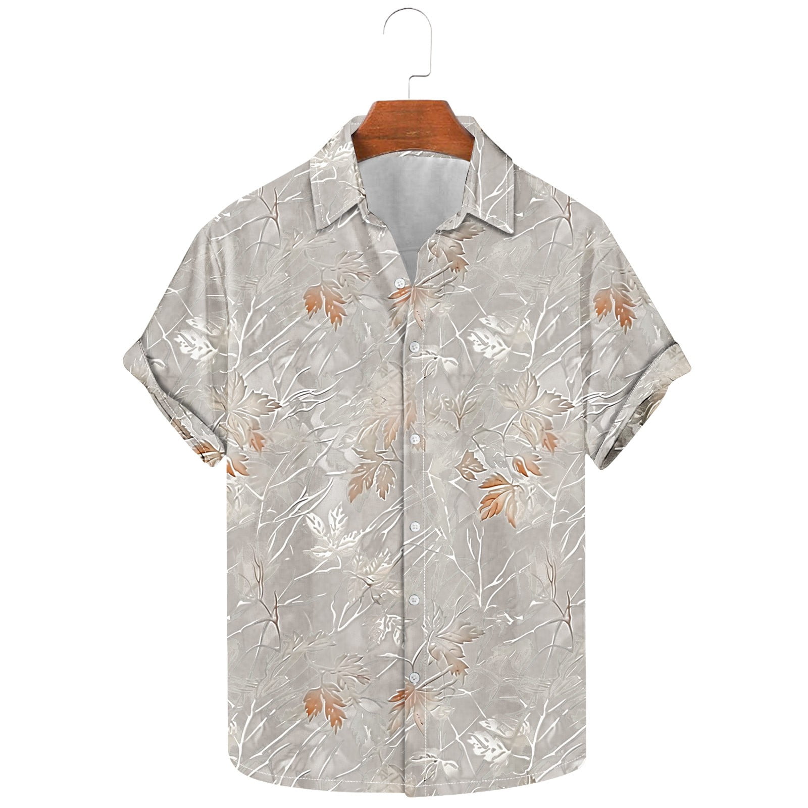 Xdegoge Camo Shirts for Men Button Up Short Sleeve Summer Hawaiian ...
